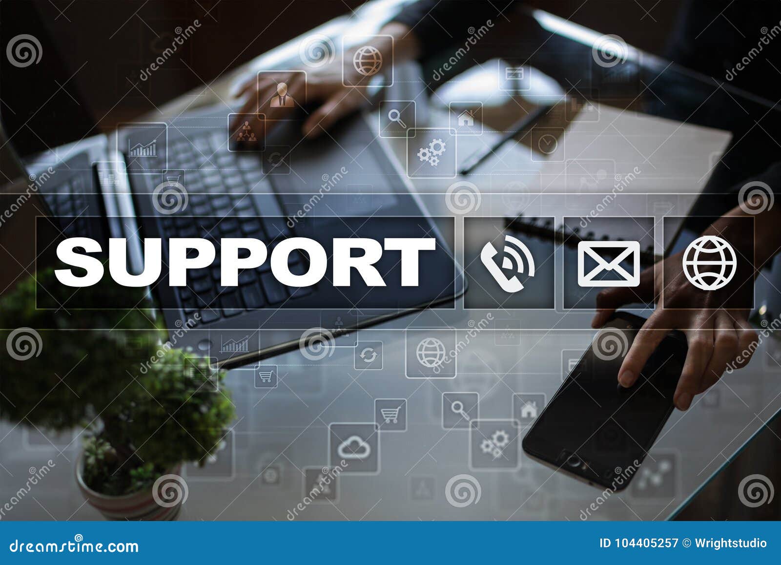 Technical Support. Customer Help. Business and Technology Concept ...