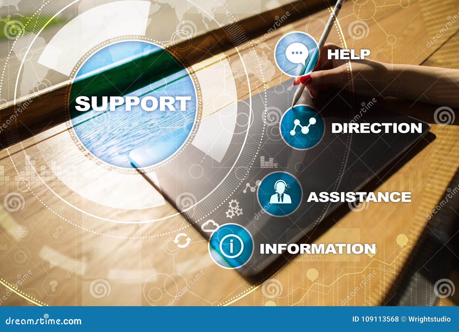 Technical Support. Customer Help. Business and Technology Concept ...