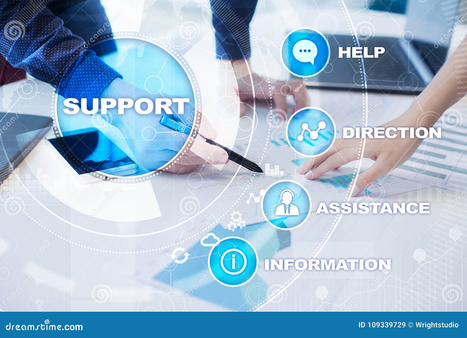 Technical Support. Customer Help. Business and Technology Concept ...