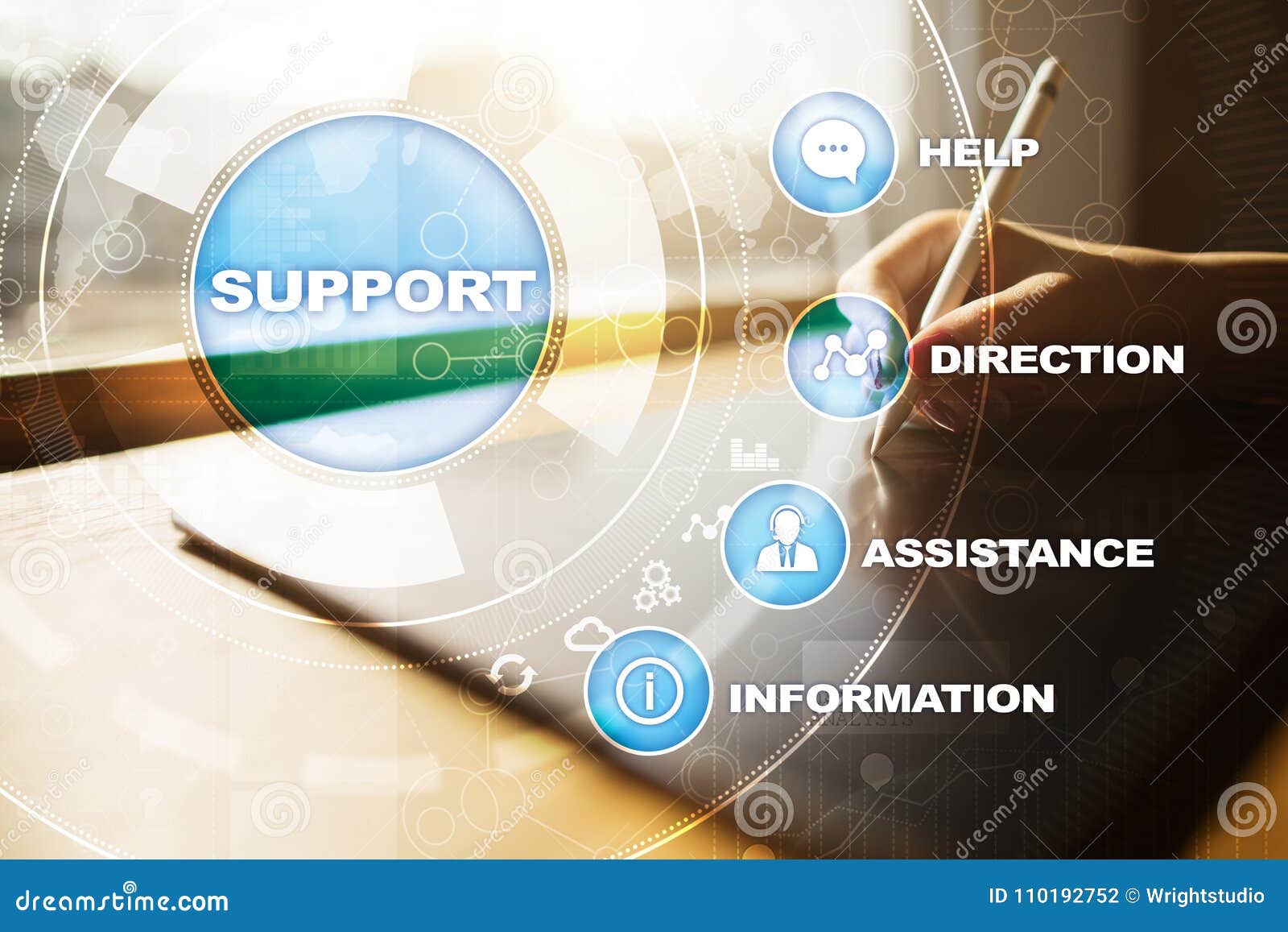 Technical Support. Customer Help. Business and Technology Concept ...