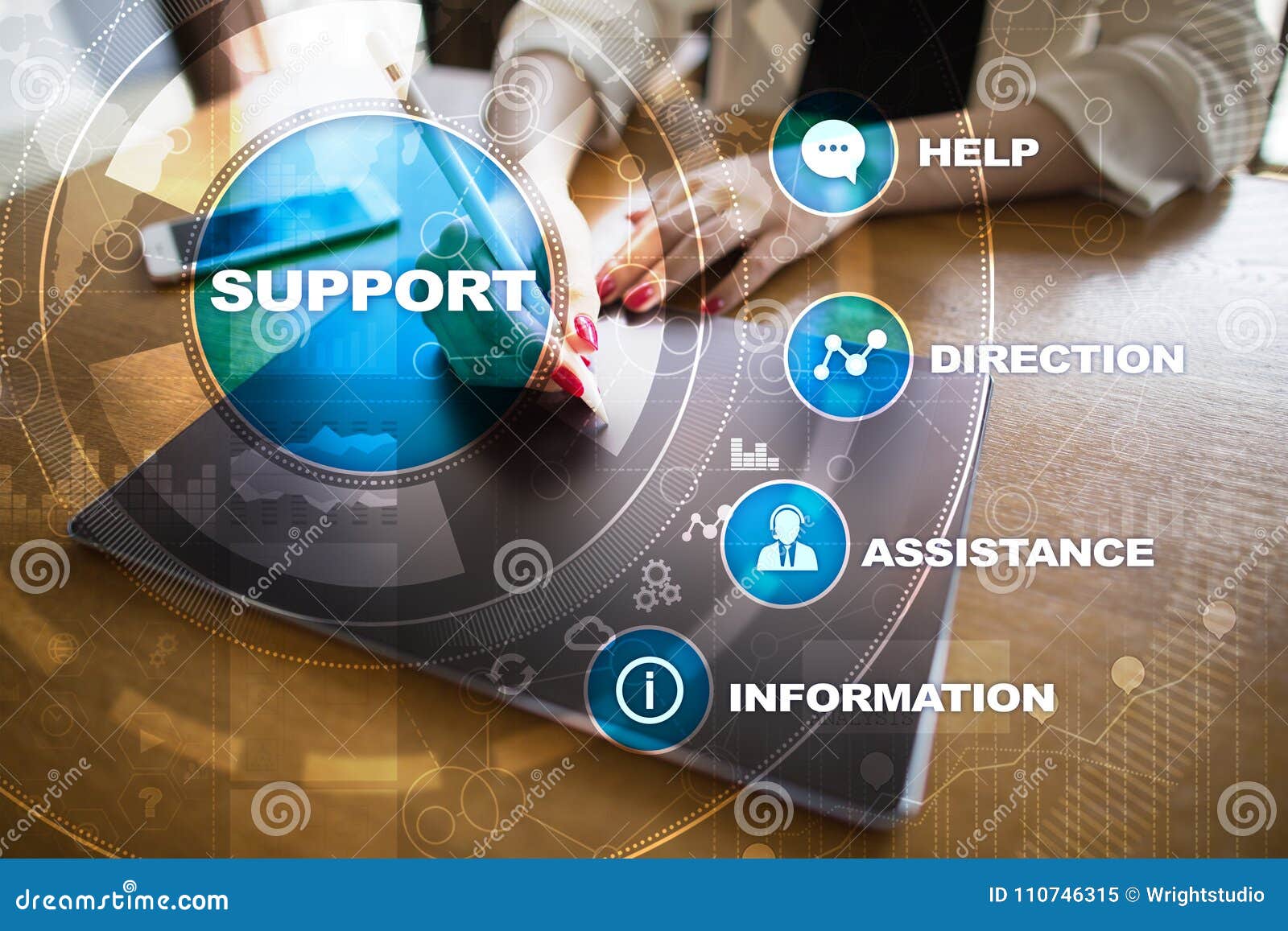Technical Support. Customer Help. Business and Technology Concept ...