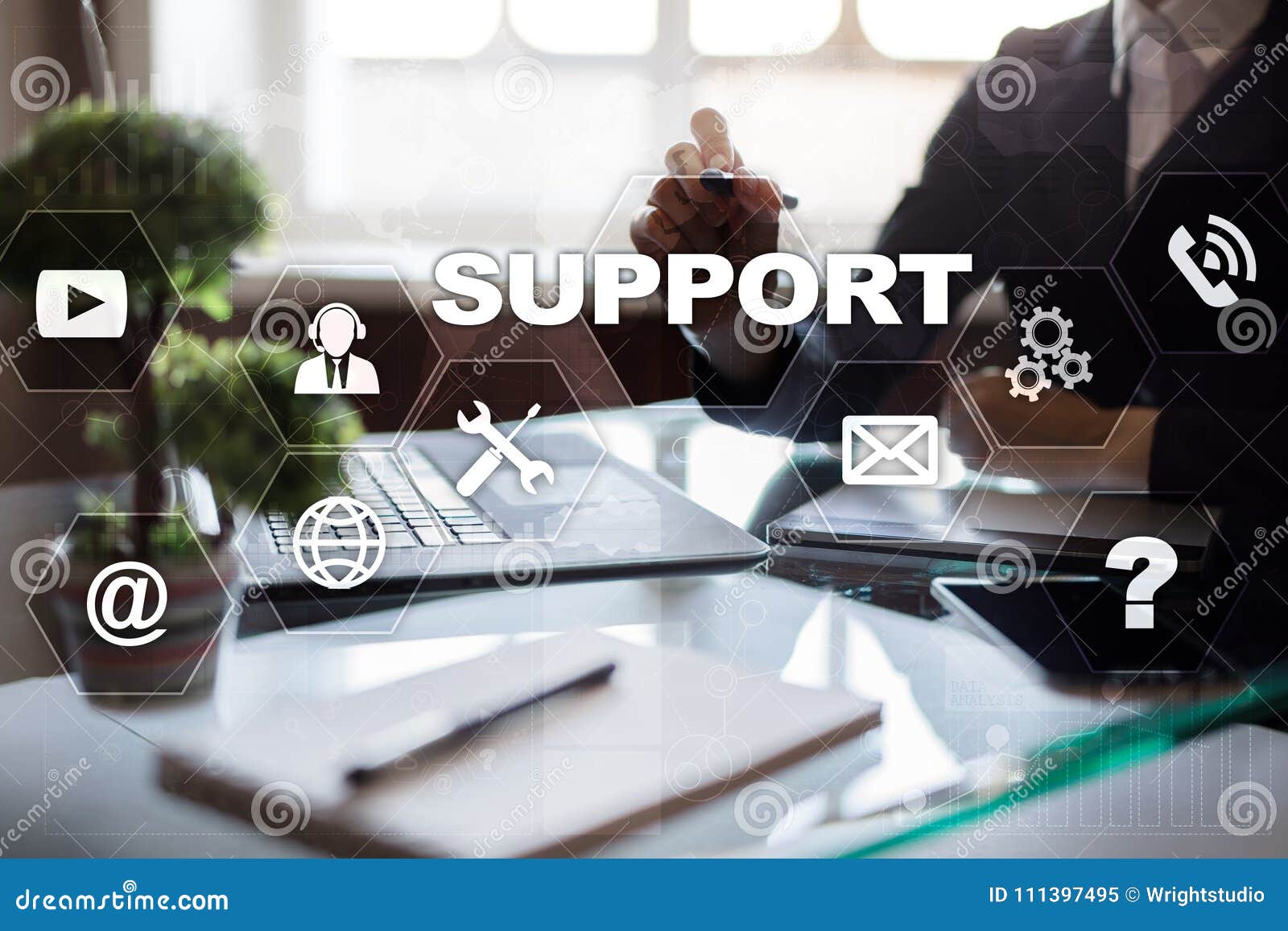 Technical Support. Customer Help. Business and Technology Concept ...