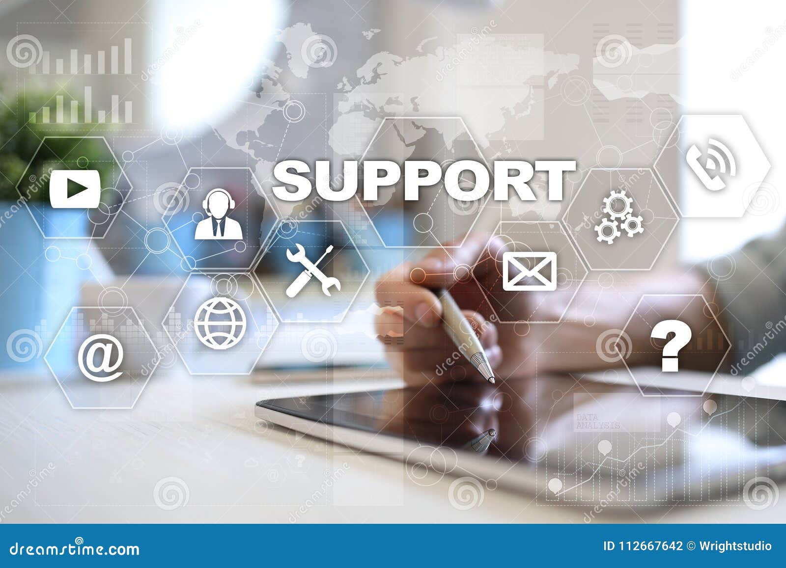 Technical Support. Customer Help. Business and Technology Concept ...