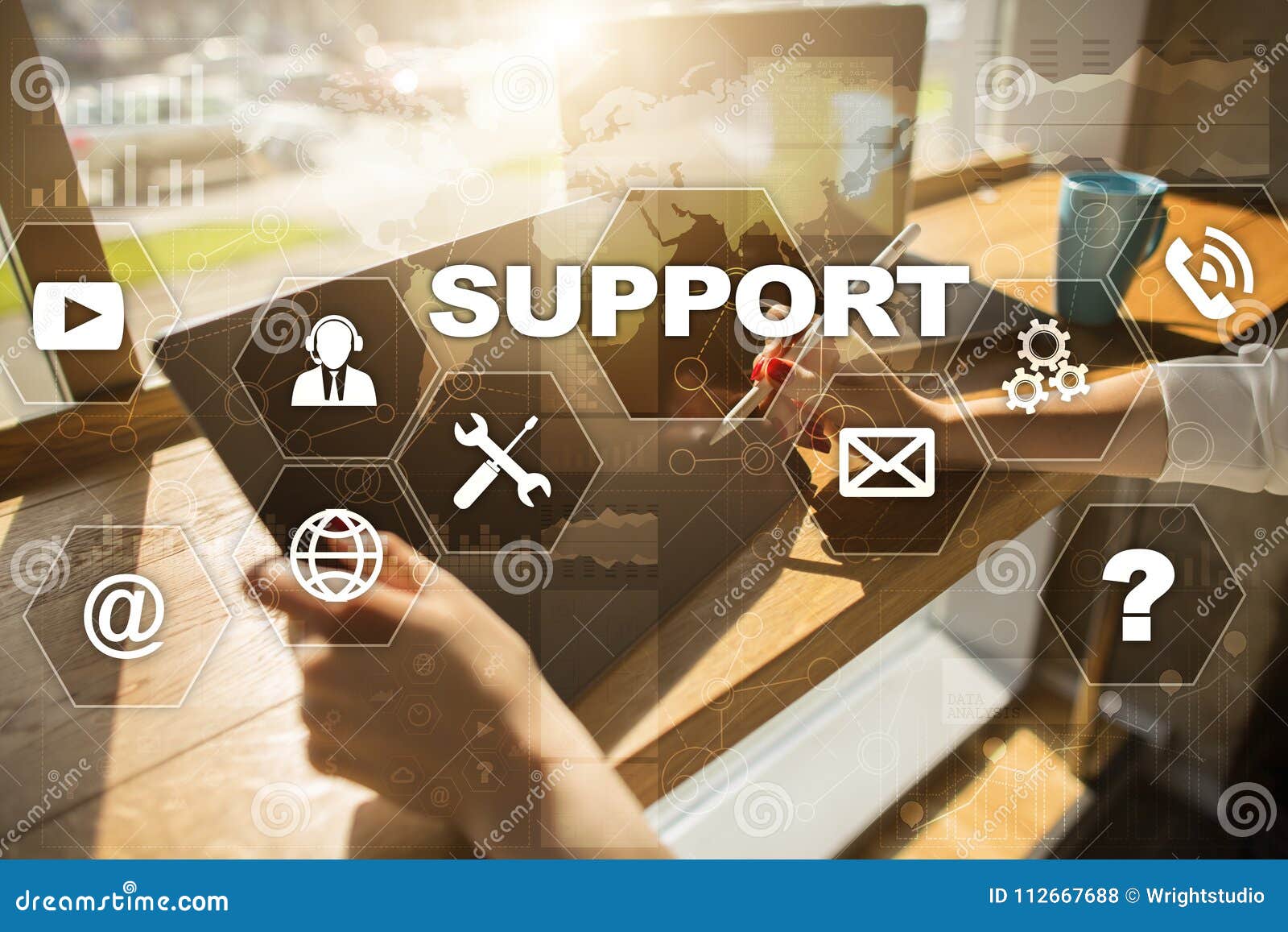 Technical Support. Customer Help. Business and Technology Concept ...