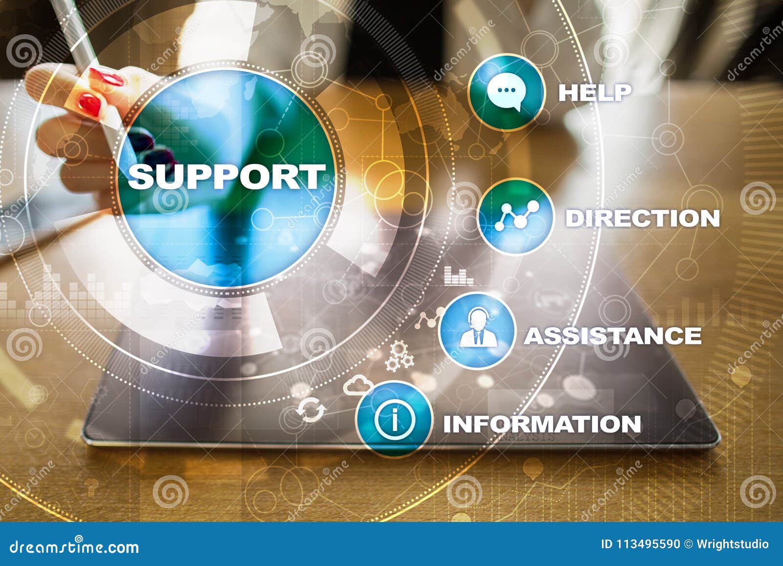 Technical Support. Customer Help. Business and Technology Concept ...