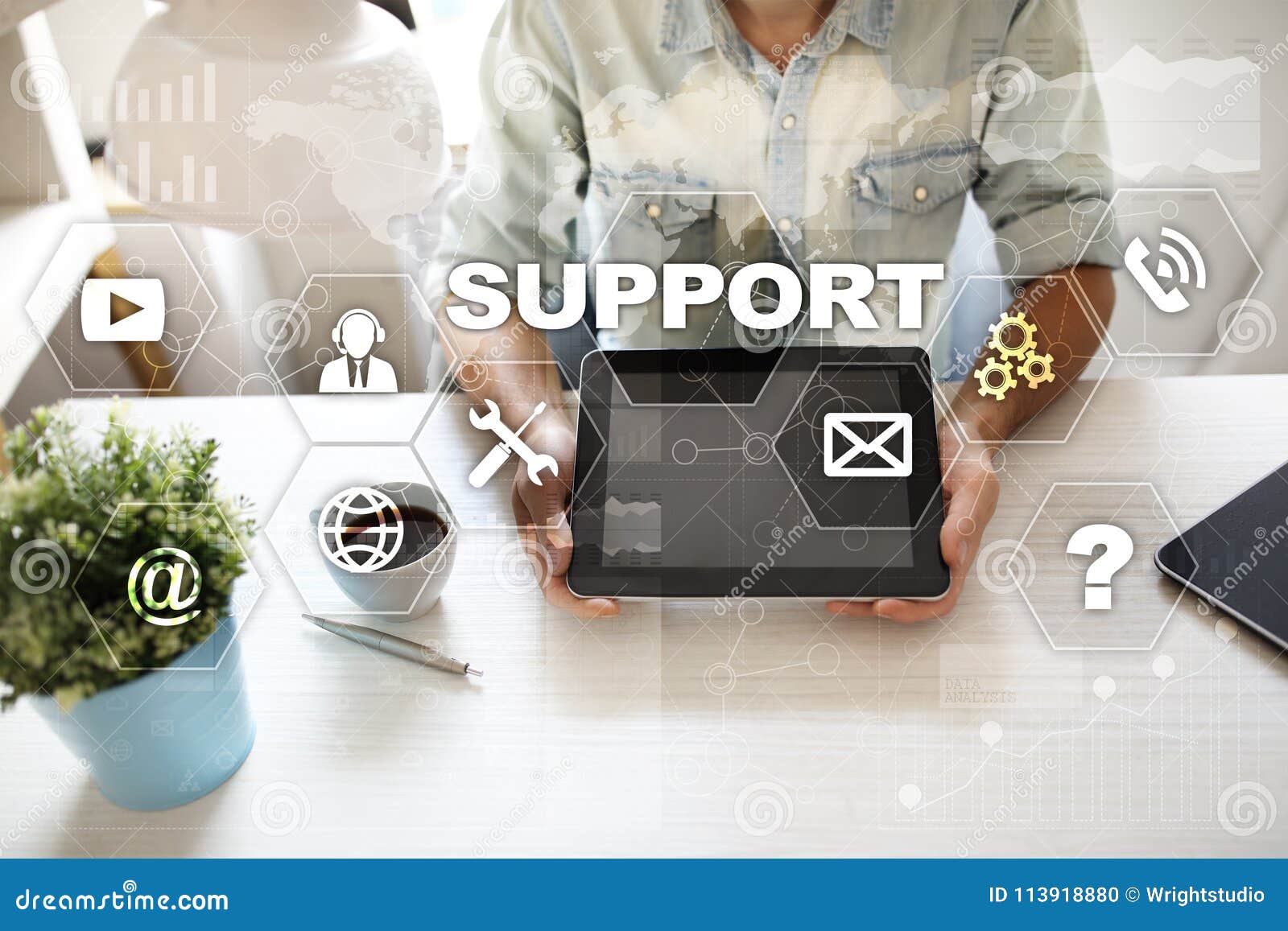 Technical Support. Customer Help. Business and Technology Concept ...