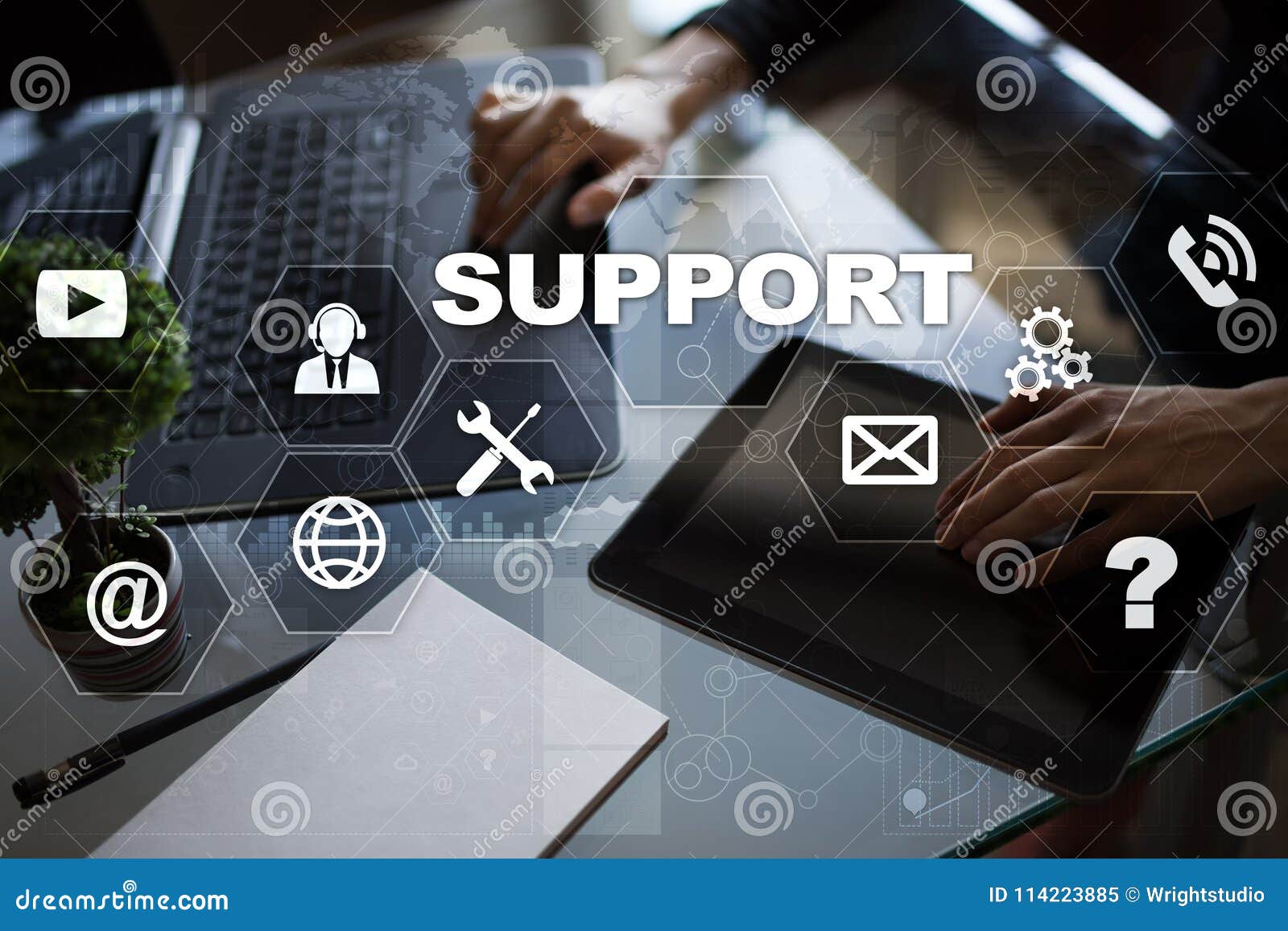 Technical Support. Customer Help. Business and Technology Concept ...