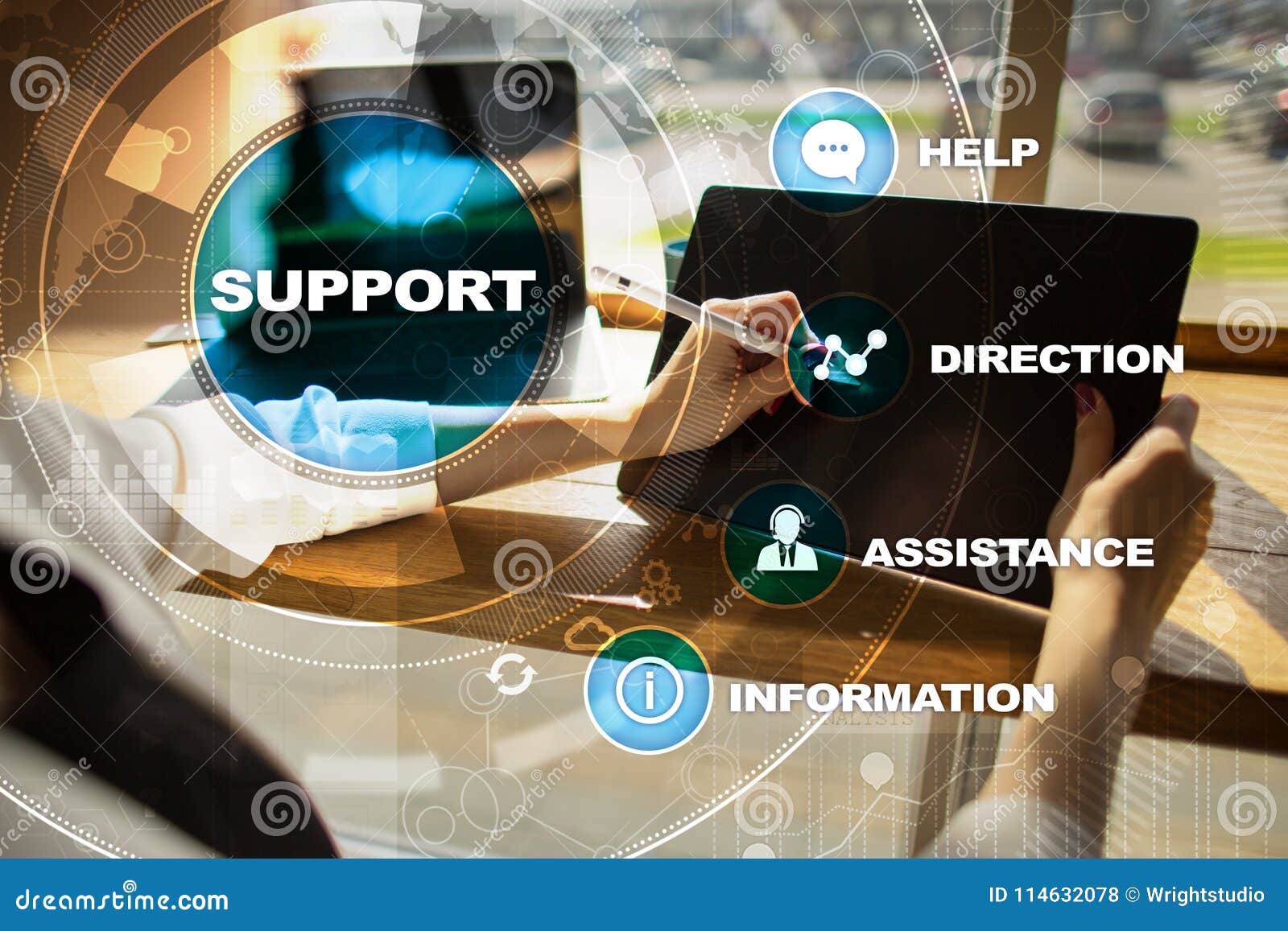 Technical Support. Customer Help. Business and Technology Concept ...