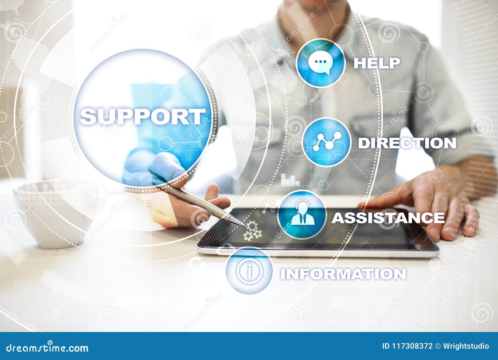 Technical Support. Customer Help. Business and Technology Concept ...