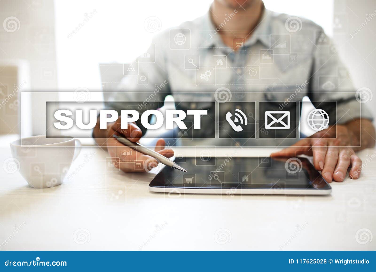 Technical Support. Customer Help. Business and Technology Concept ...