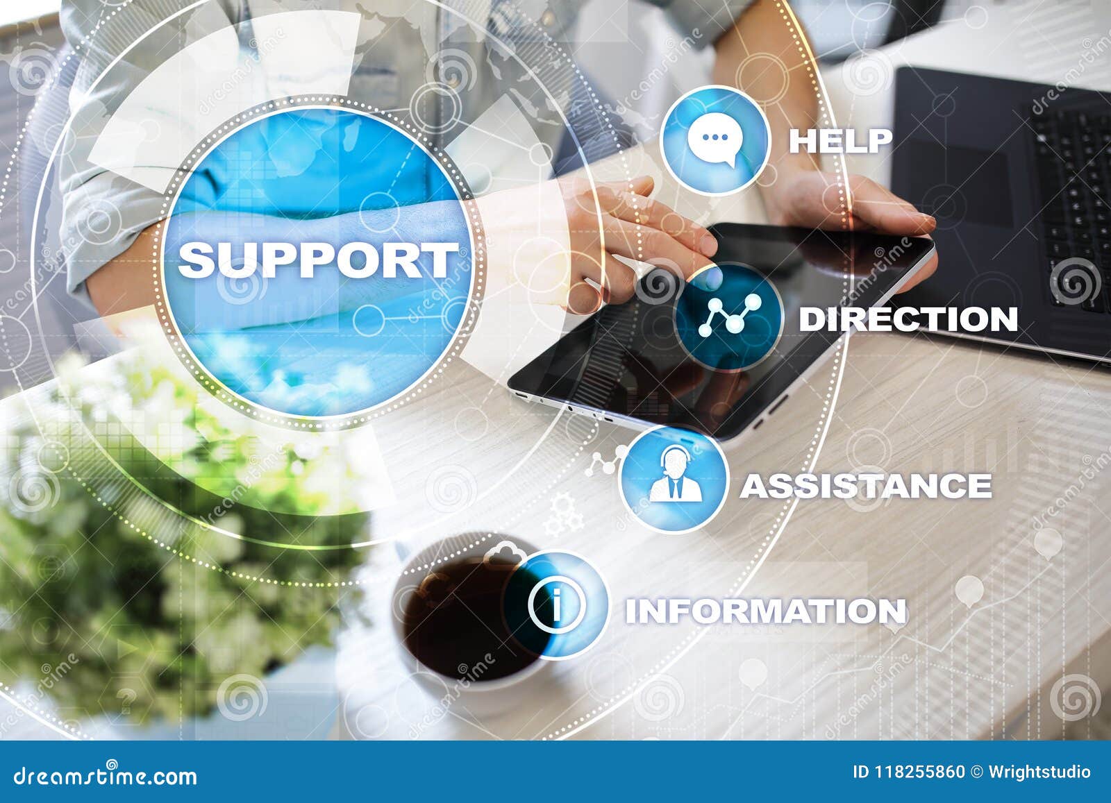 Technical Support. Customer Help. Business and Technology Concept ...