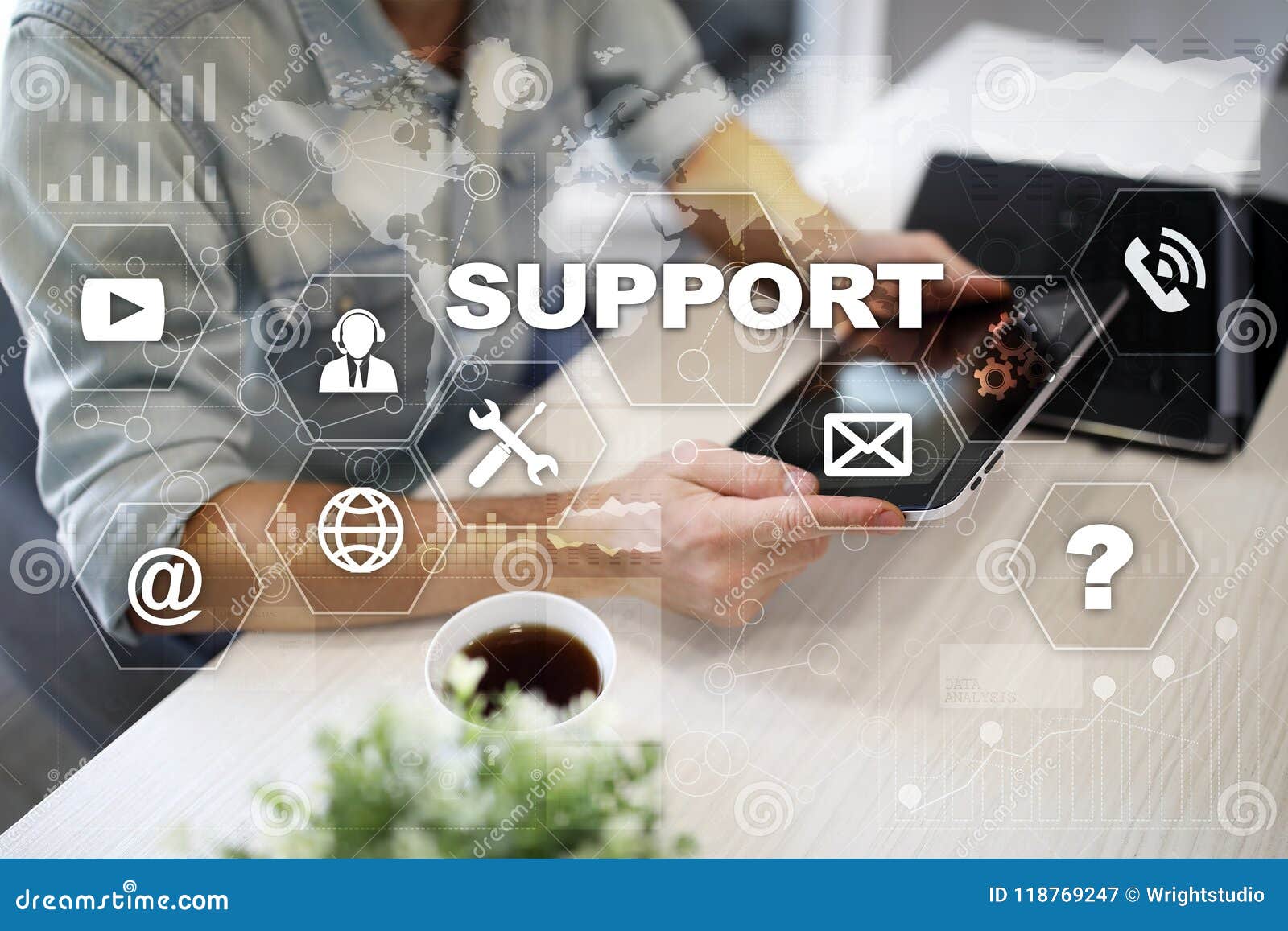 Technical Support. Customer Help. Business and Technology Concept ...