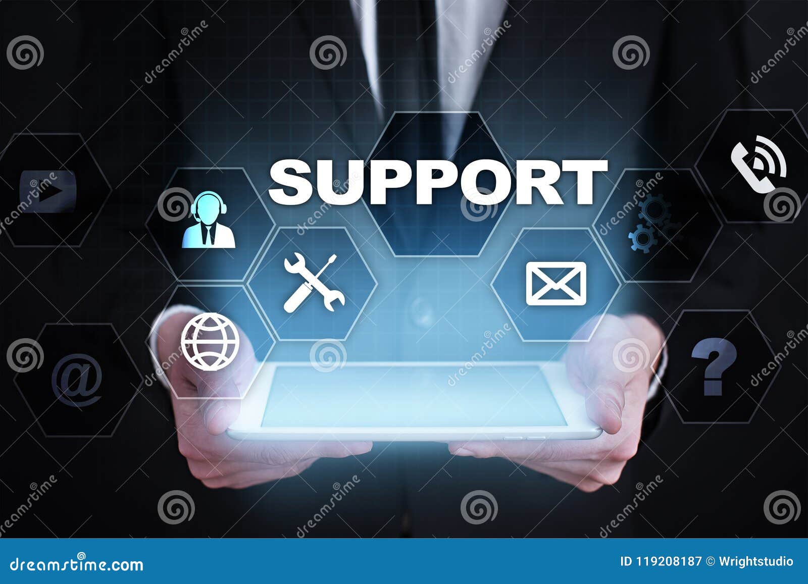 Technical Support. Customer Help. Business and Technology Concept ...