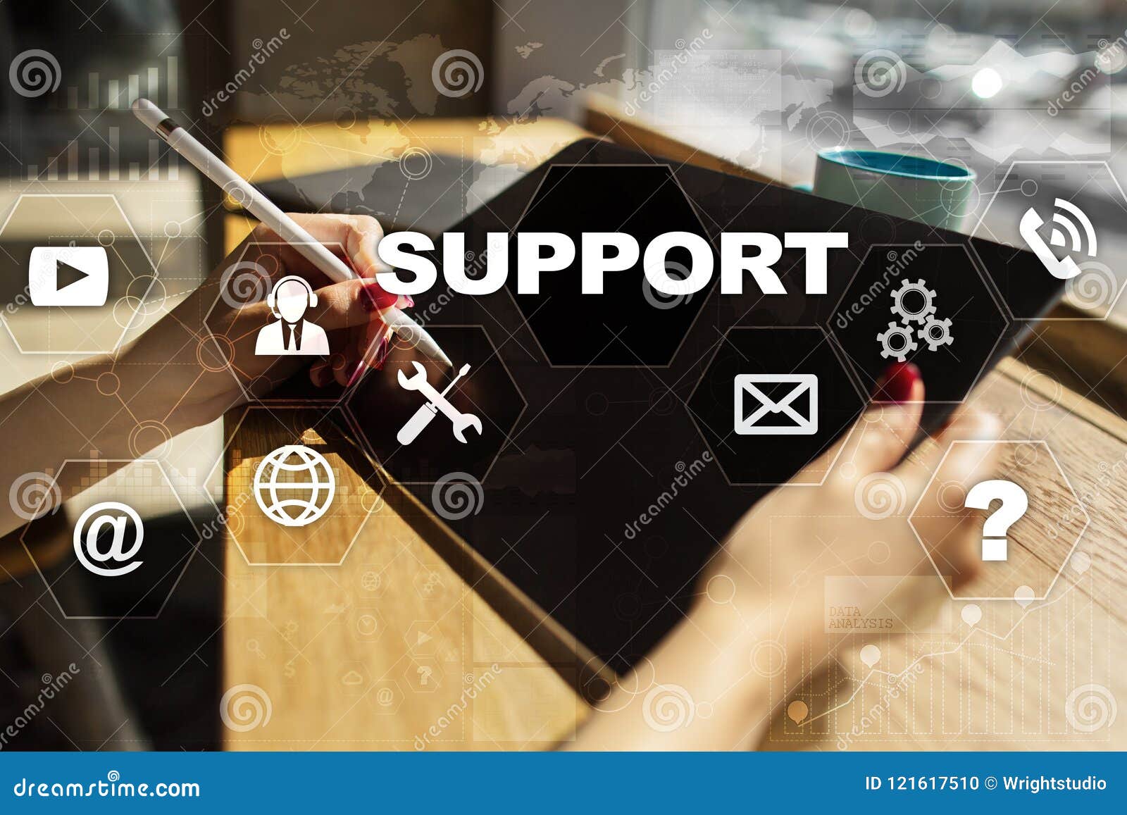 Technical Support. Customer Help. Business and Technology Concept ...