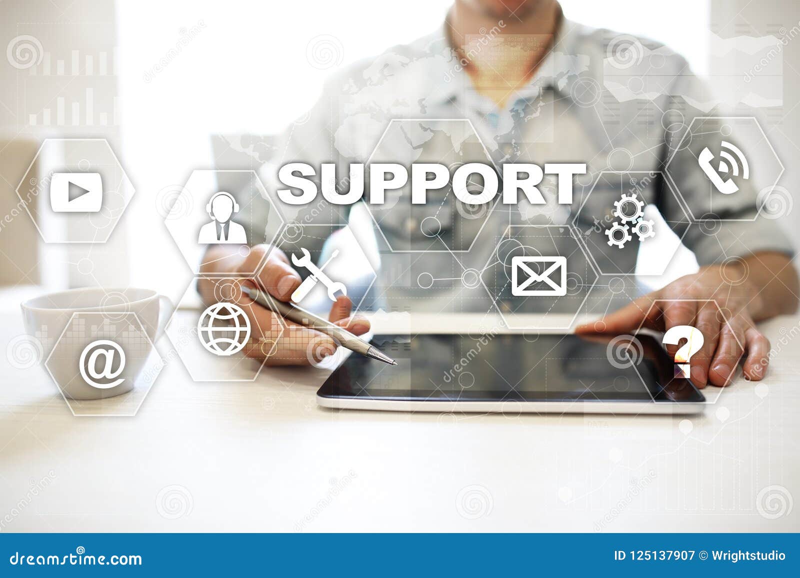 Technical Support. Customer Help. Business and Technology Concept ...
