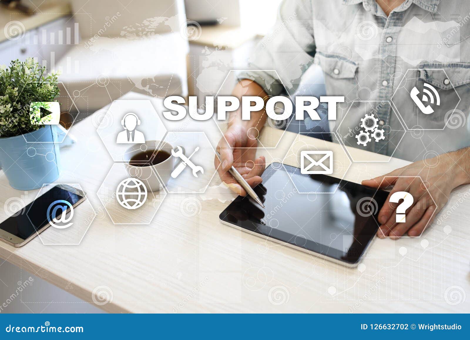 Technical Support. Customer Help. Business and Technology Concept ...
