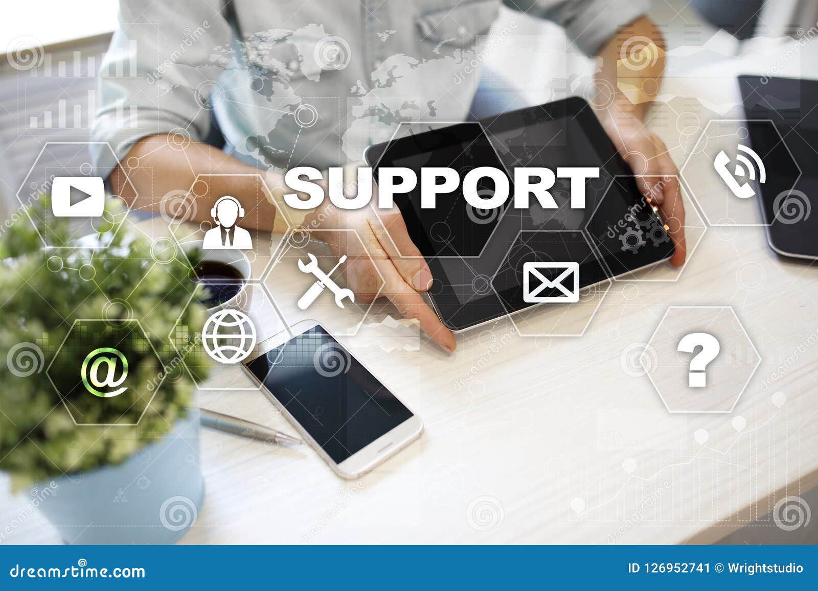 Technical Support. Customer Help. Business and Technology Concept ...