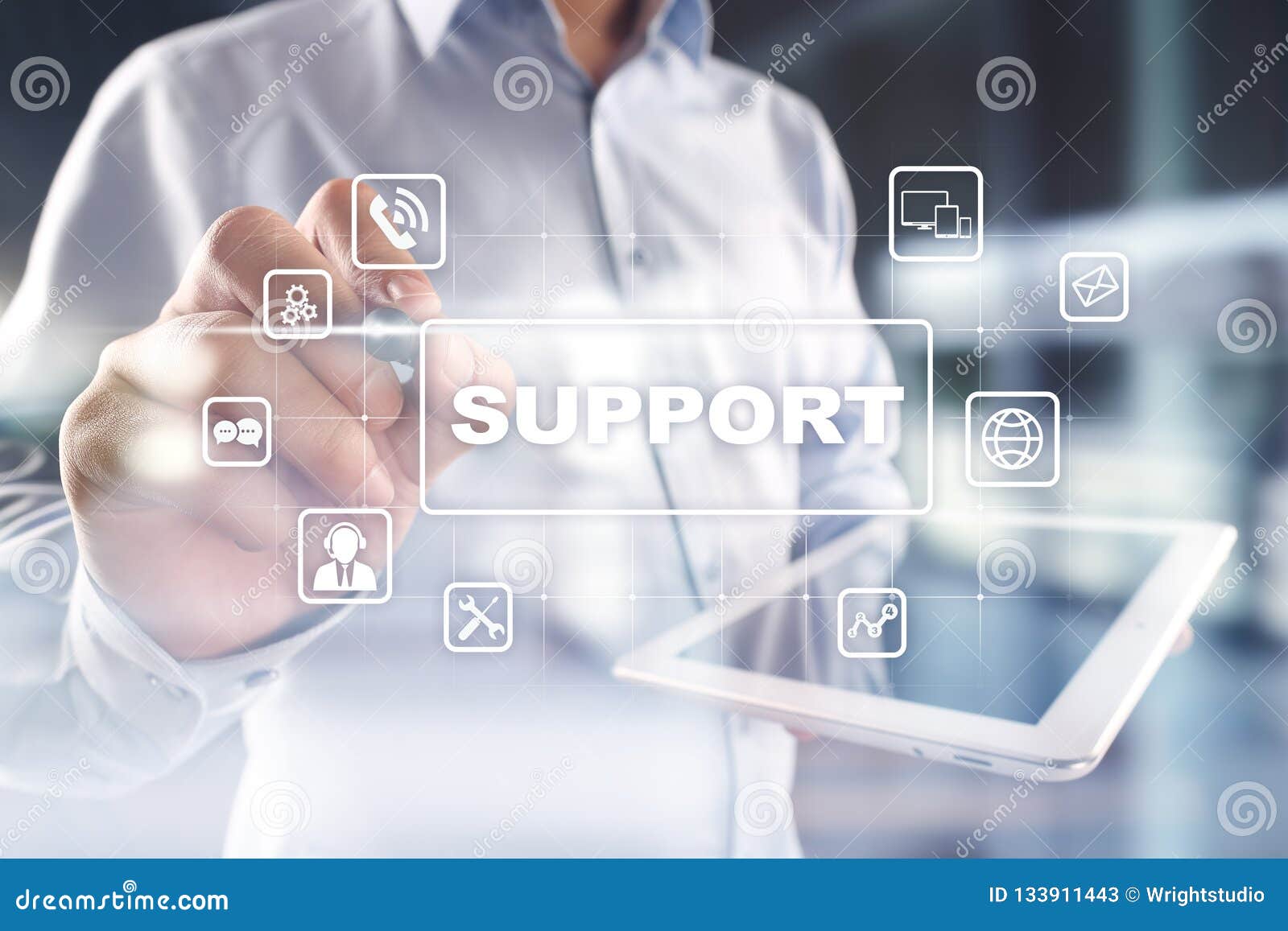 Technical Support and Customer Service. Business and Technology Concept ...