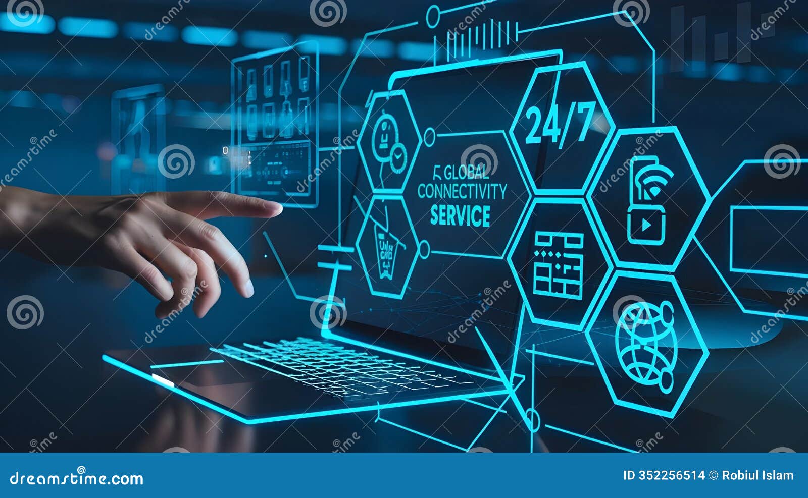 24 7 Technical Support and Customer Service Concept Stock Illustration ...