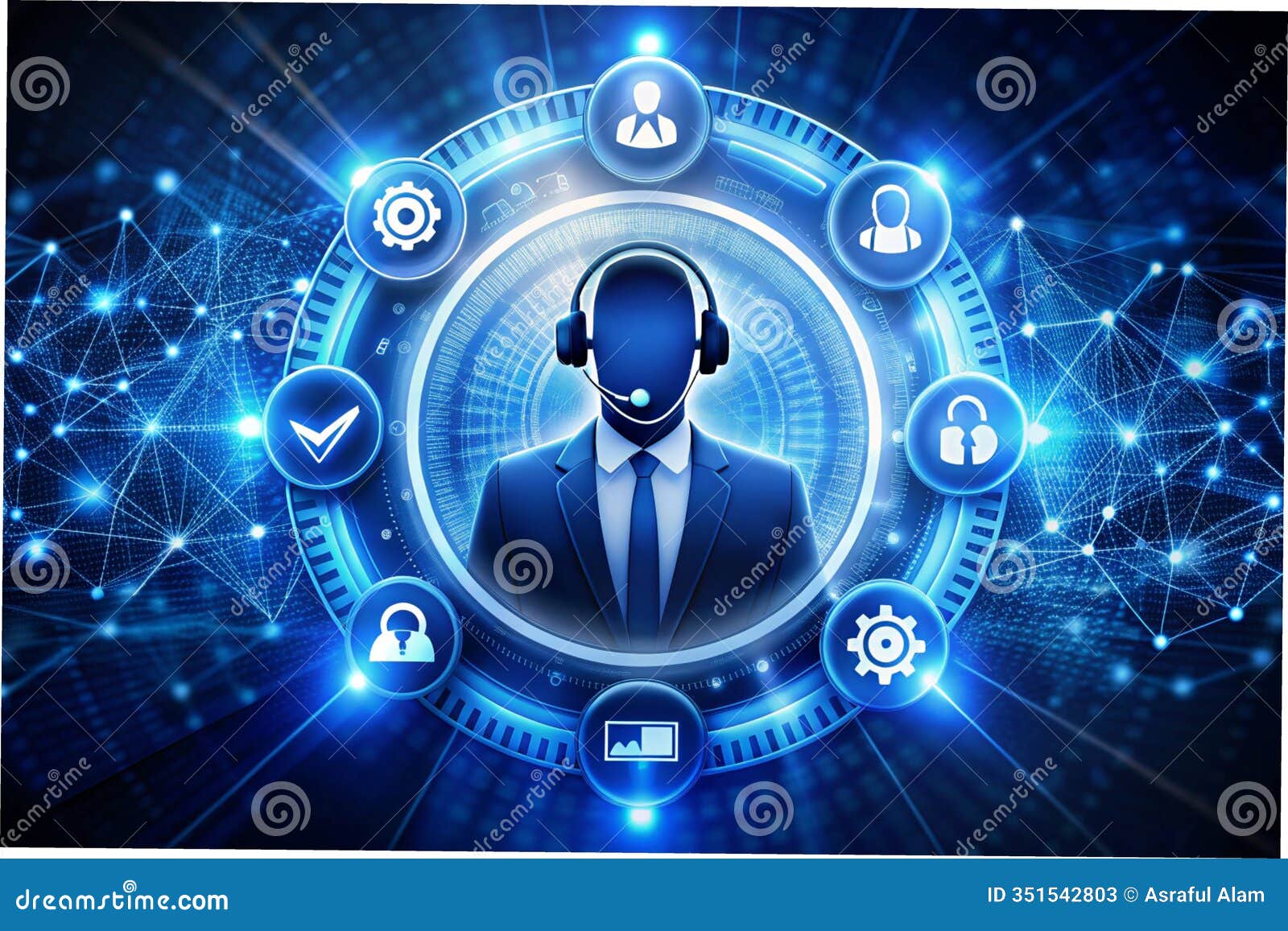 Technical Support & Customer Service Concept: 24 7 Assistance, Business ...