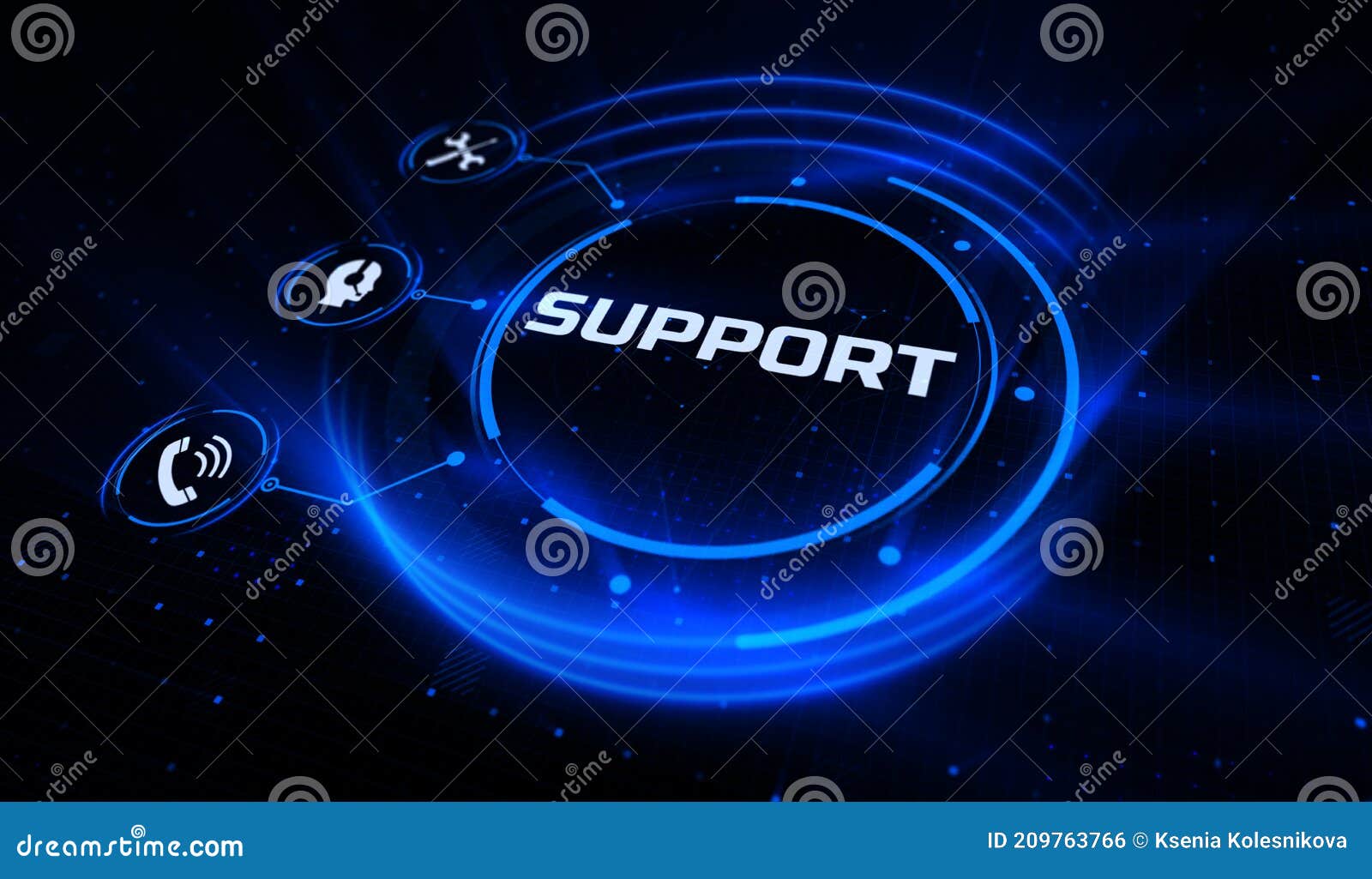 Technical Support Customer Service Concept on Virtual Screen. Stock ...