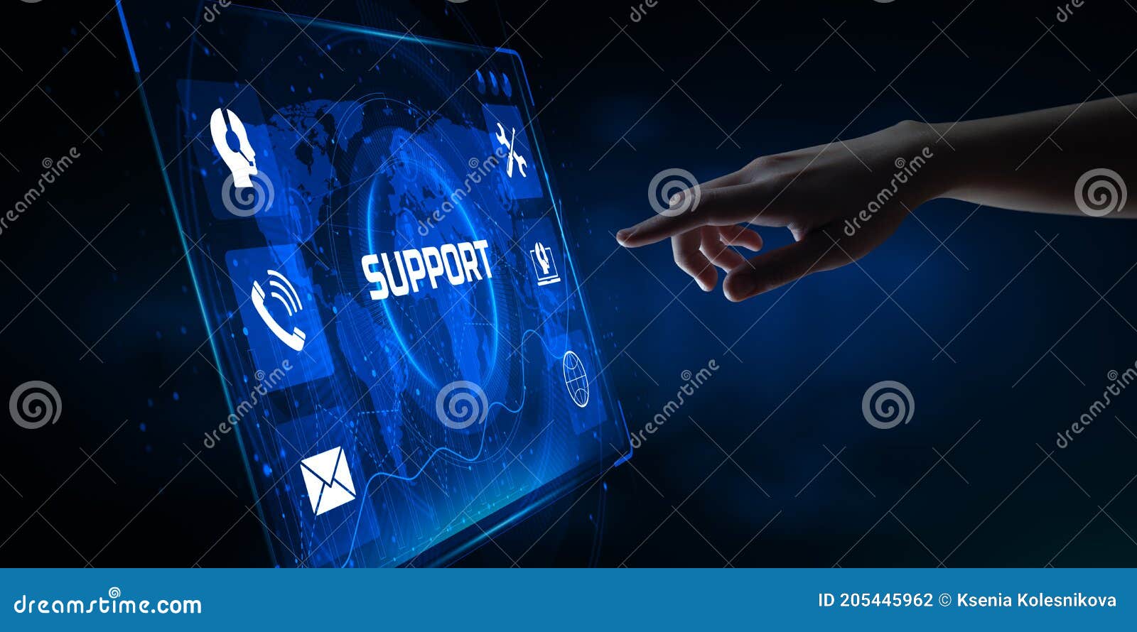 Technical Support Customer Service Guarantee Quality Assurance. Hand ...