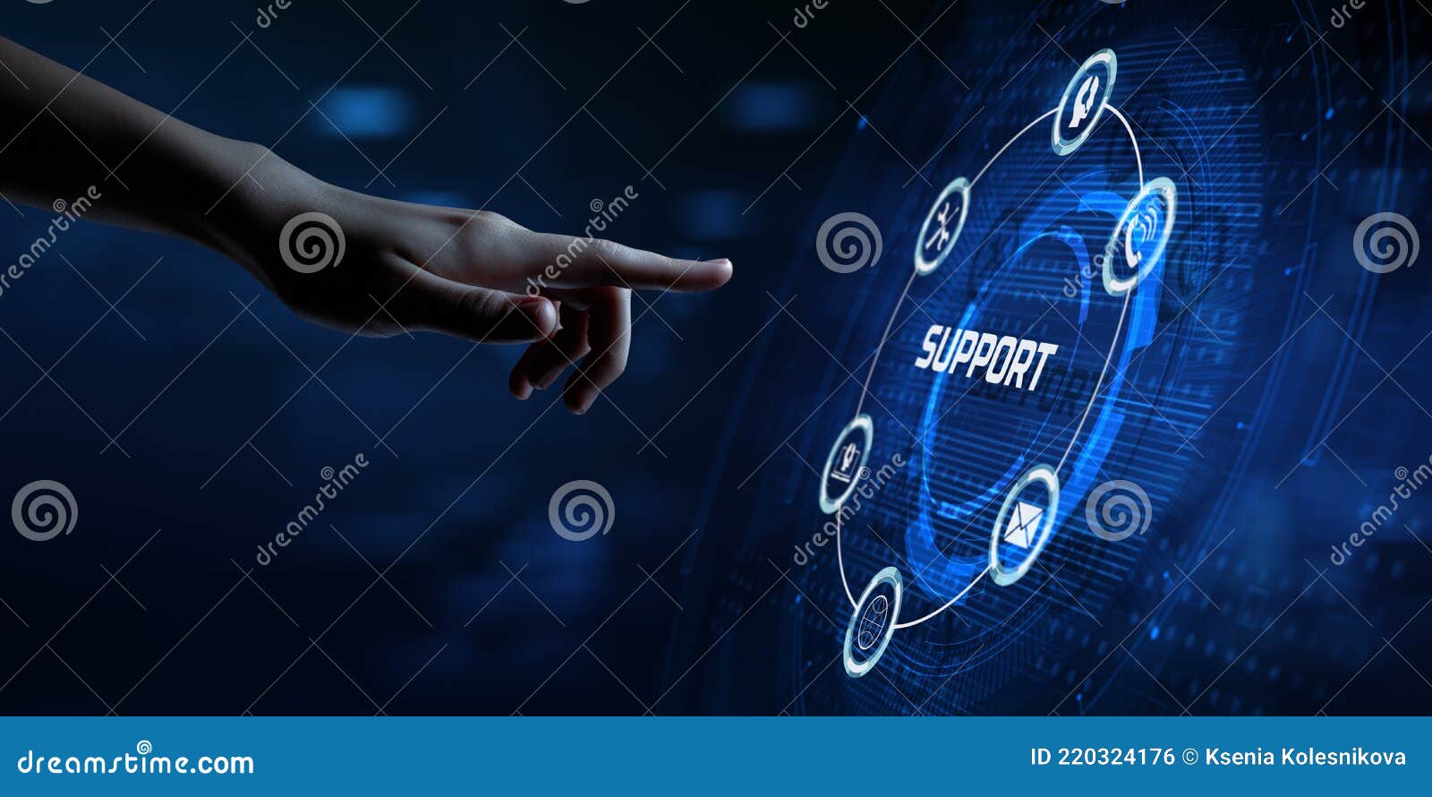 Technical Support Customer Service Guarantee Quality Assurance. Hand ...