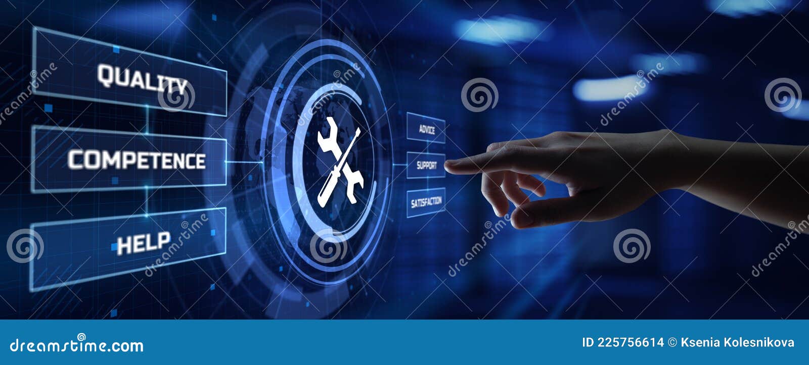 Technical Support Customer Service Guarantee Quality Assurance. Hand ...