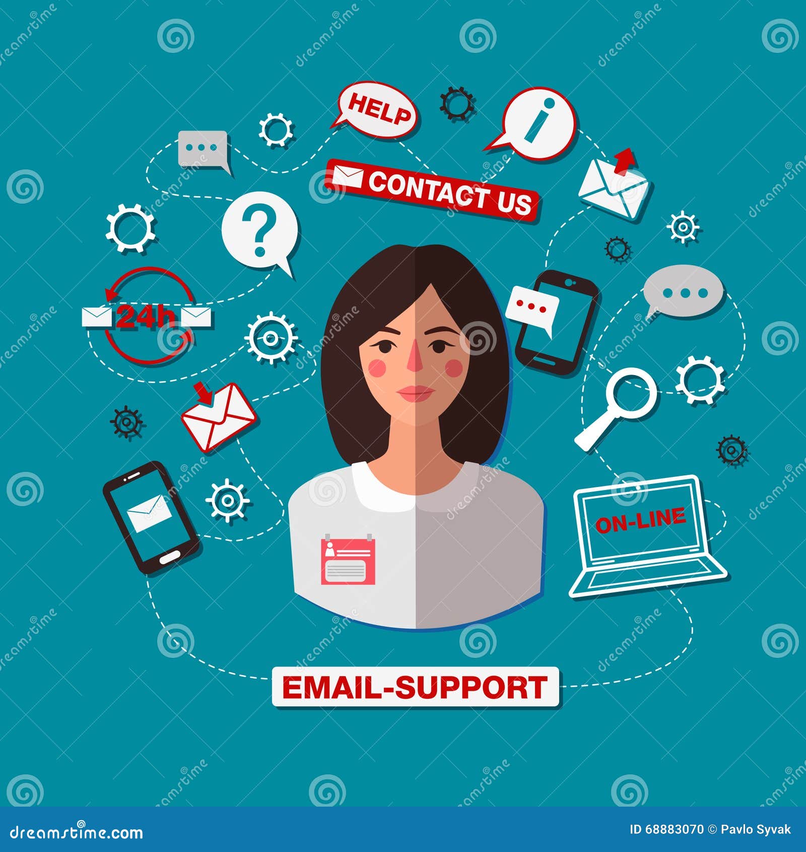 Technical Support. Email Support. Online Service Stock Vector ...