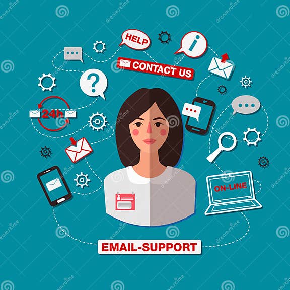 Technical Support. Email Support. Online Service Stock Vector ...