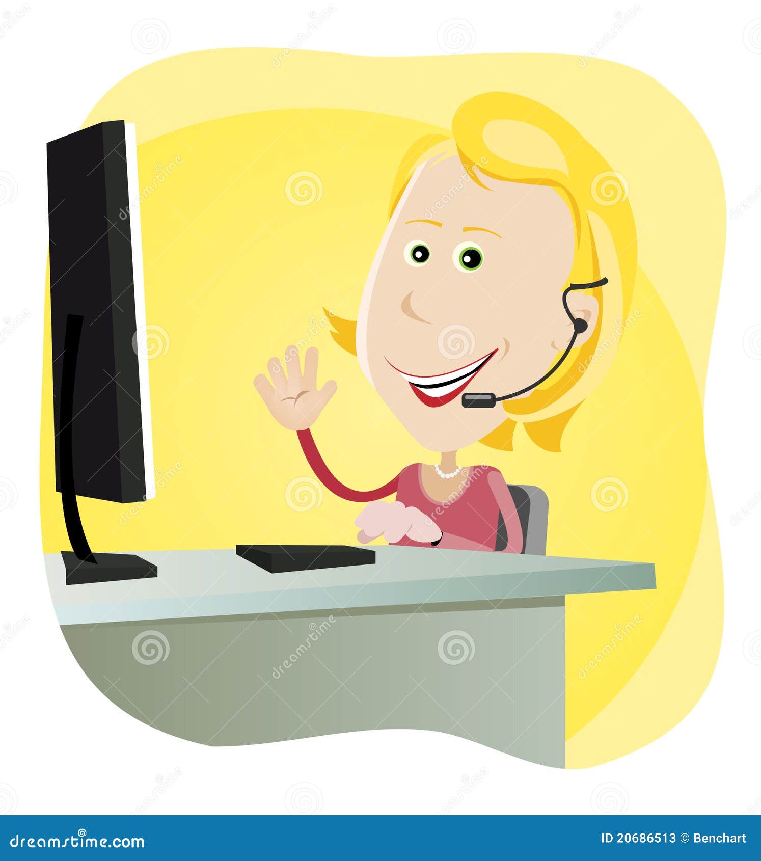 Technical support Girl stock vector. Illustration of network - 20686513