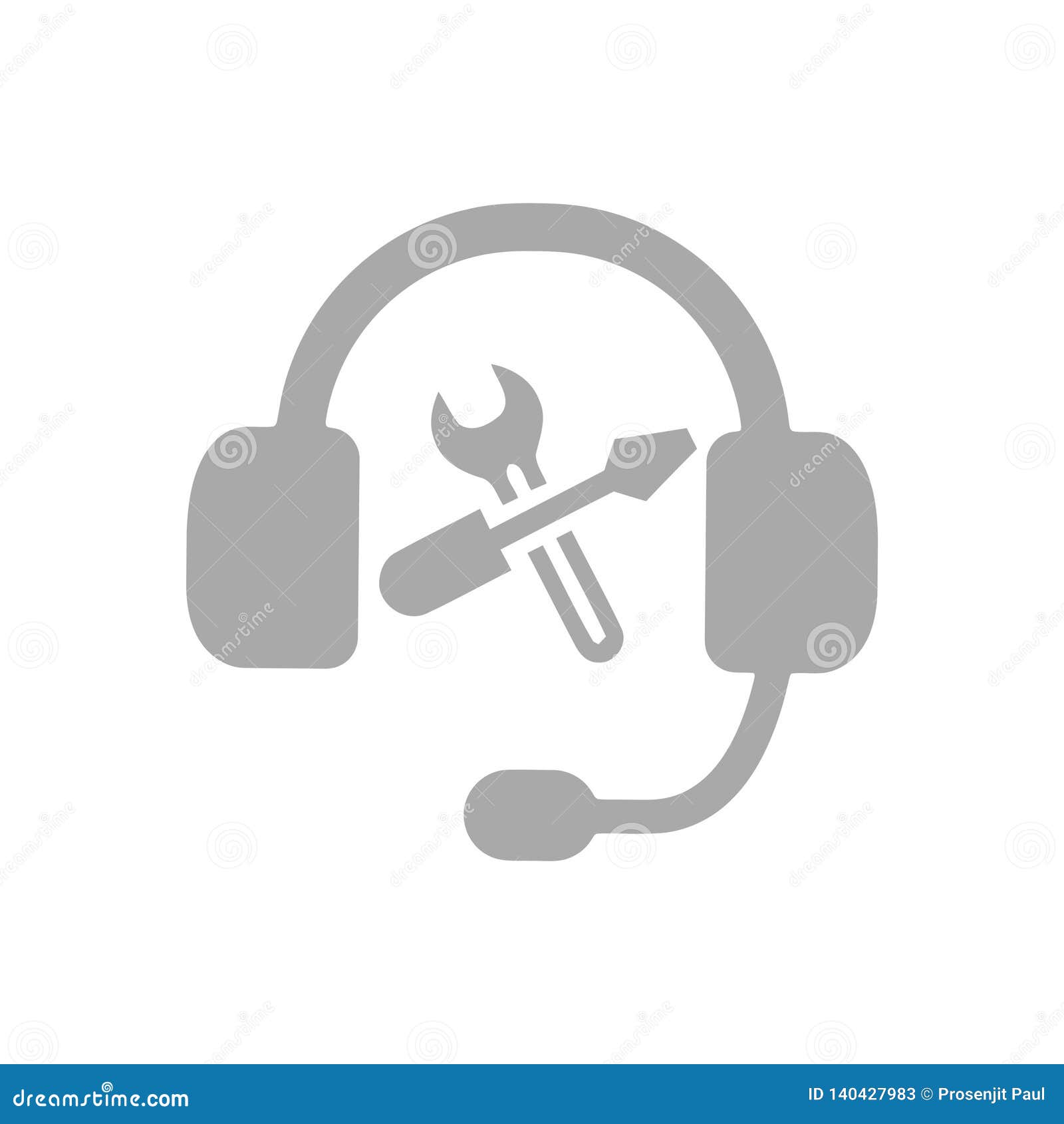 Technical Support Grey Icon Stock Vector - Illustration of computer ...