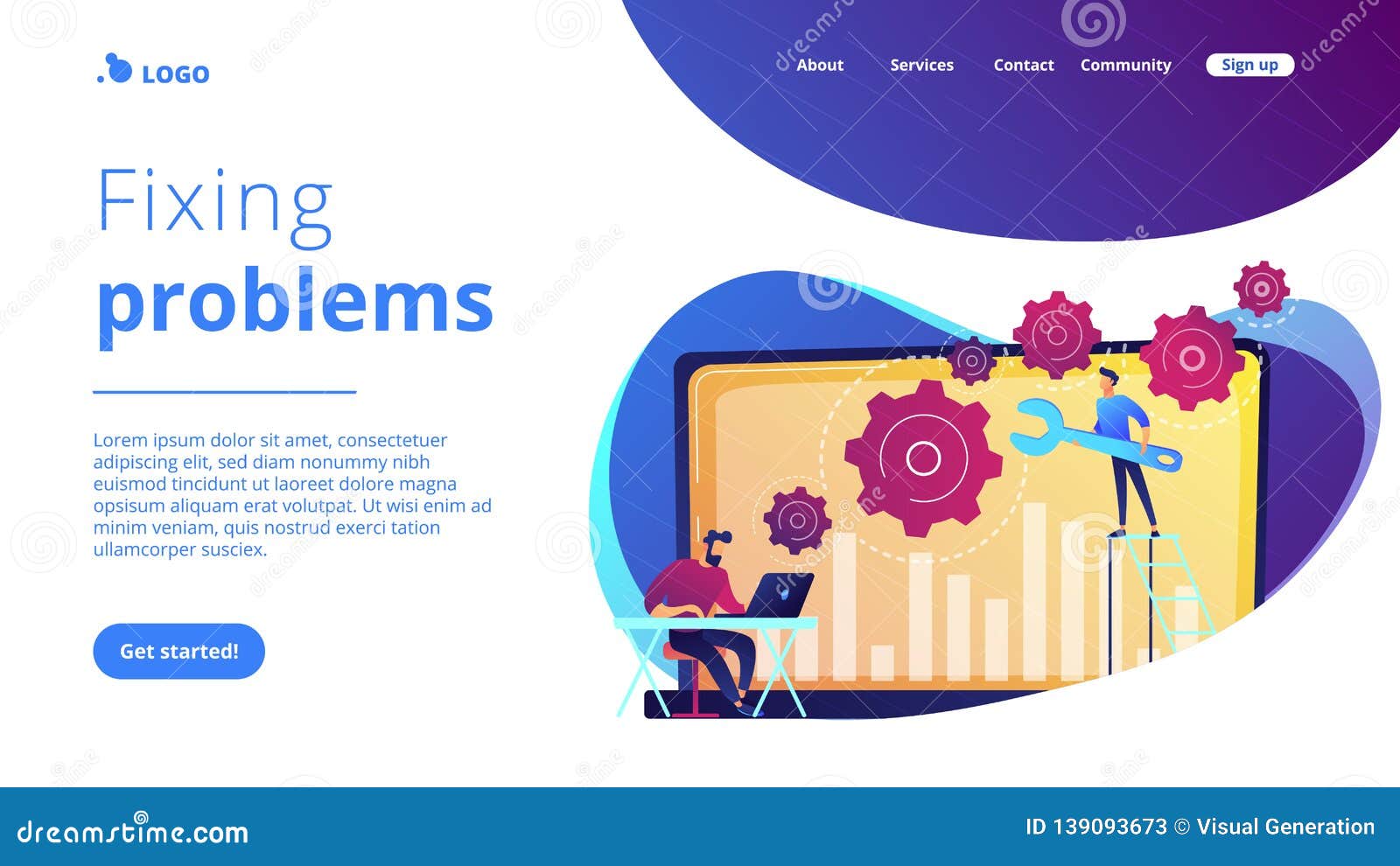 Computer Troubleshooting Concept Landing Page. Stock Vector ... Computer Troubleshooting Concept Landing Page. Stock Vector ...