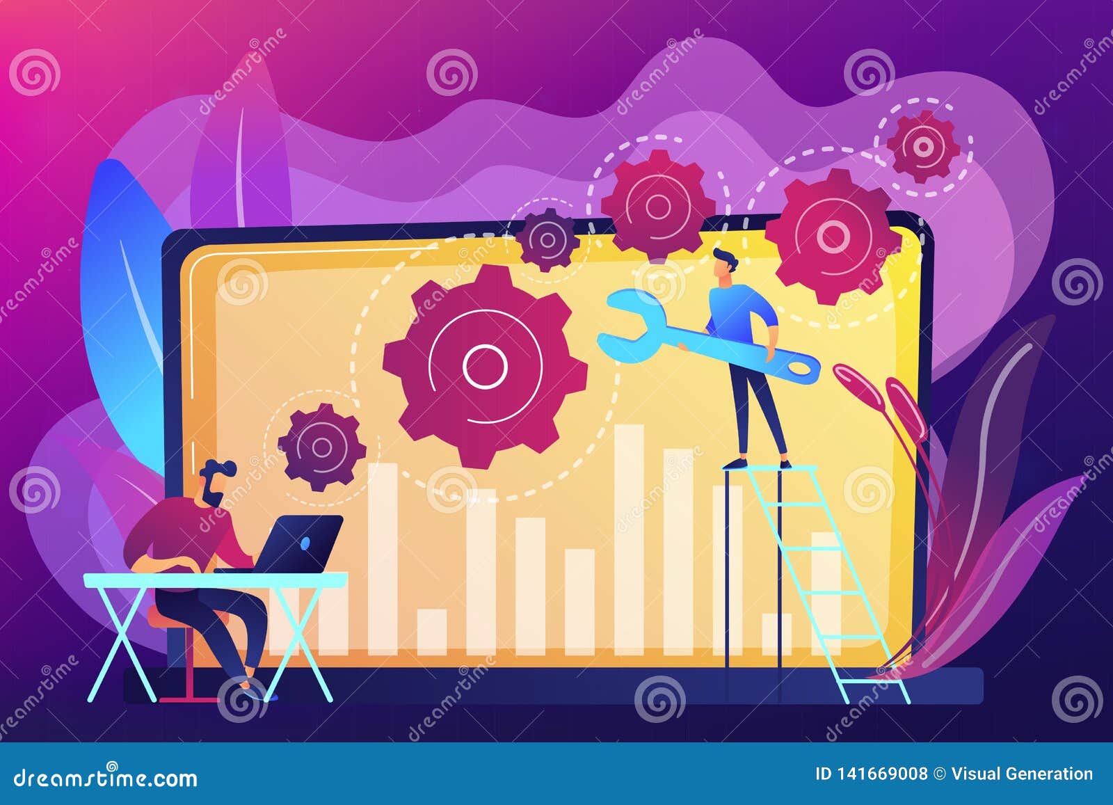 Computer Troubleshooting Concept Vector Illustration. Stock Vector ...