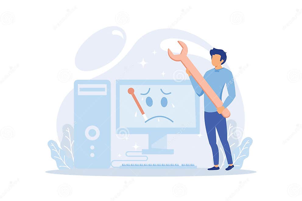 Technical Support Guys Working on Repairing a Computer Hardware and ...