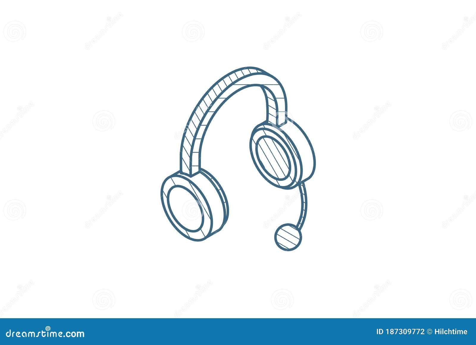 Technical Support, Headphones Microphone, Operator Isometric Icon. 3d ...