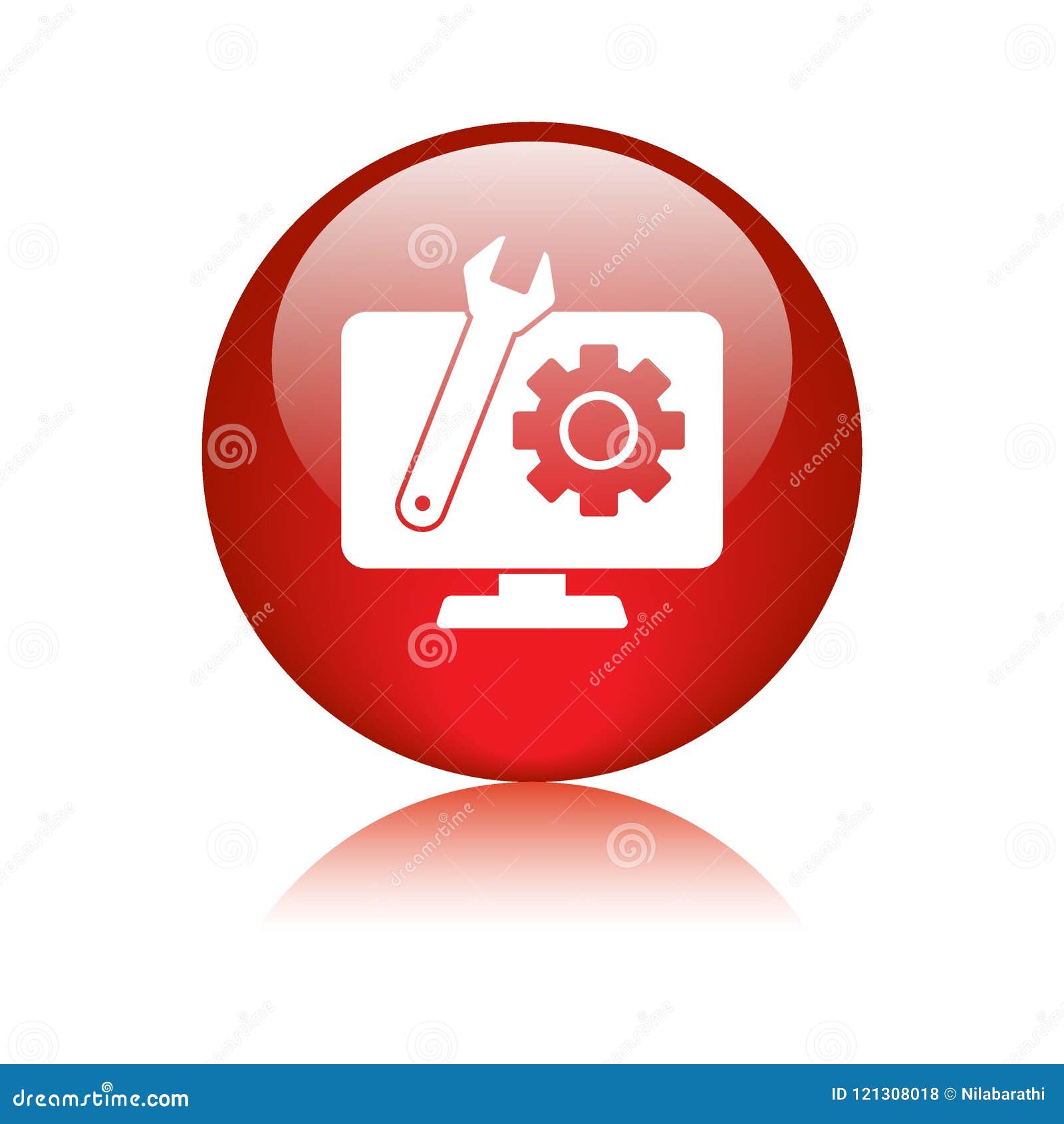 Technical Support Icon Button Stock Illustration - Illustration of ...