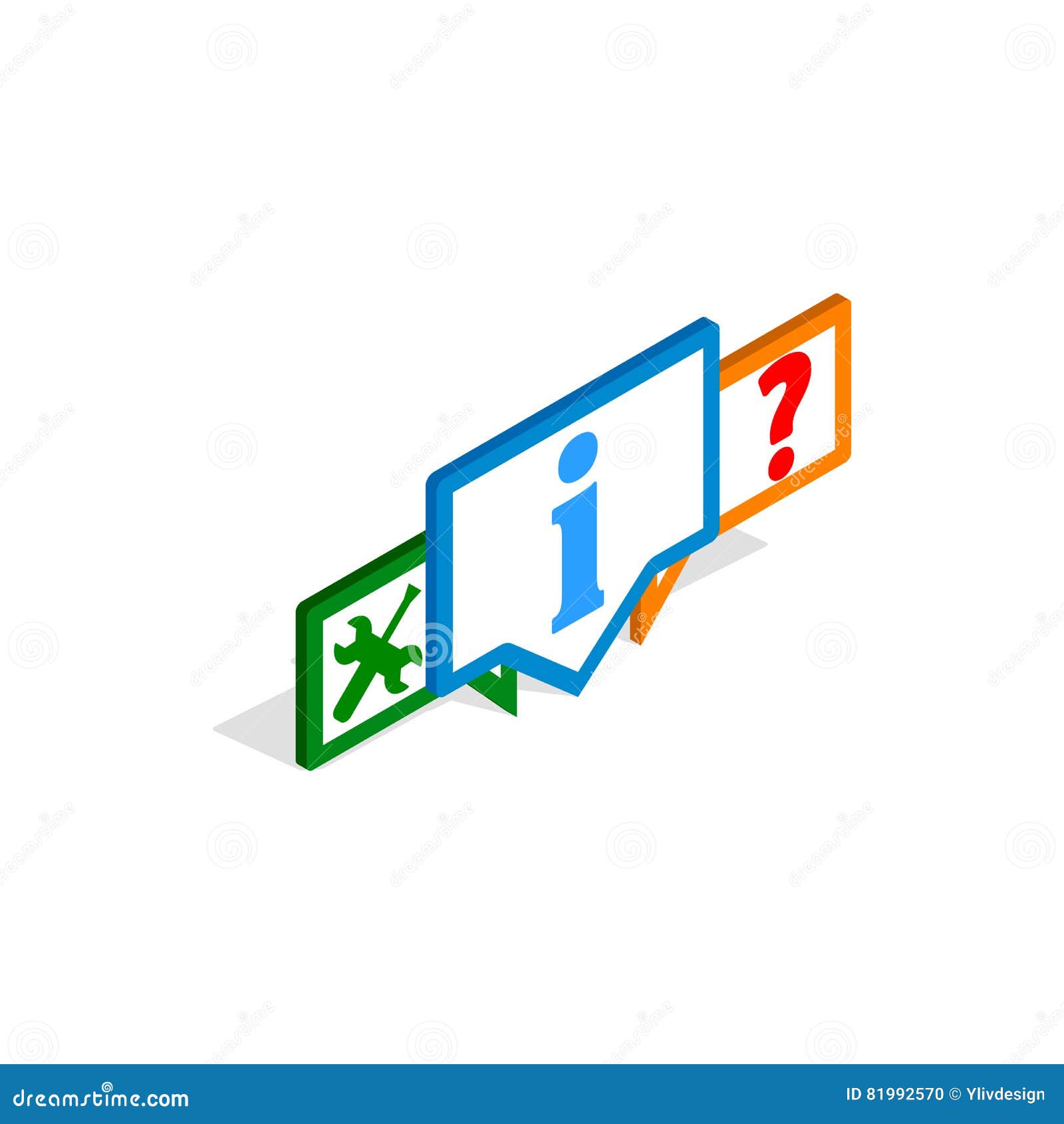Technical Support Icon, Isometric 3d Style Stock Vector - Illustration ...