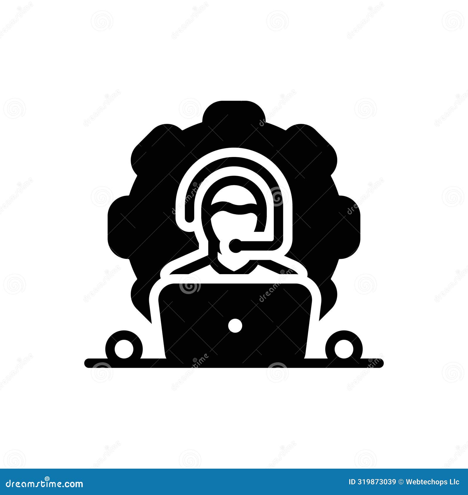 Black Solid Icon for Technical Support, Service and Center Stock ...