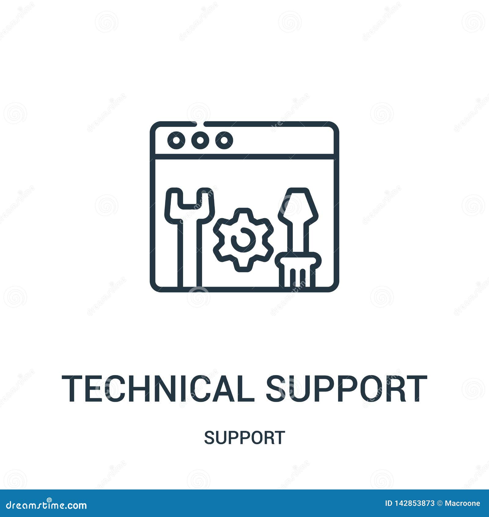 Technical Support Icon Vector from Support Collection. Thin Line ... Technical Support Icon Vector from Support Collection. Thin Line ...