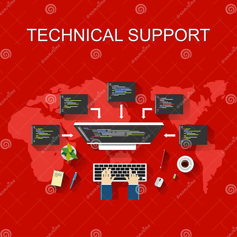 Technical Support Illustration. Customer Support Concept Stock Vector ...