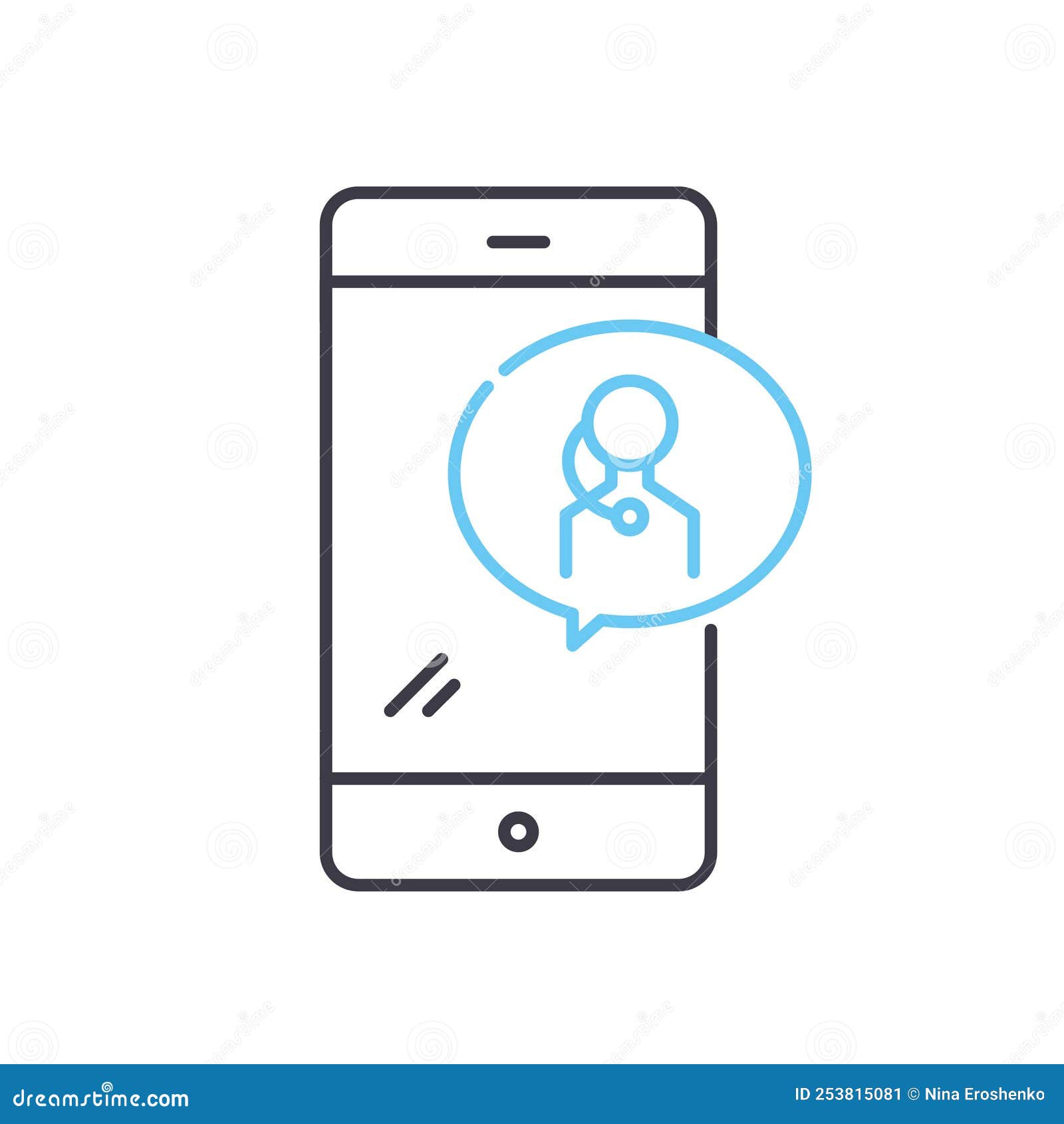 Technical Support Line Icon, Outline Symbol, Vector Illustration ...