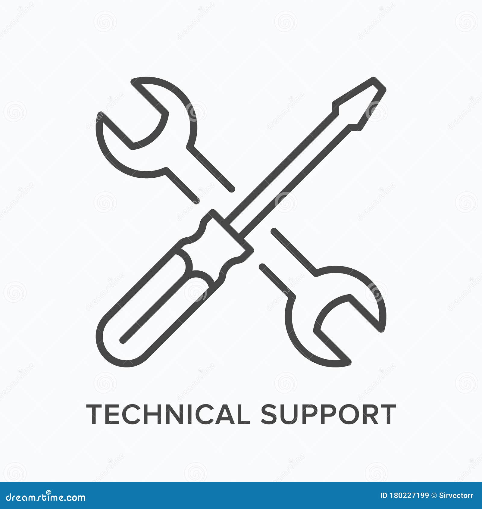 Technical Support Line Icon. Vector Outline Illustration of Turn-screw ...
