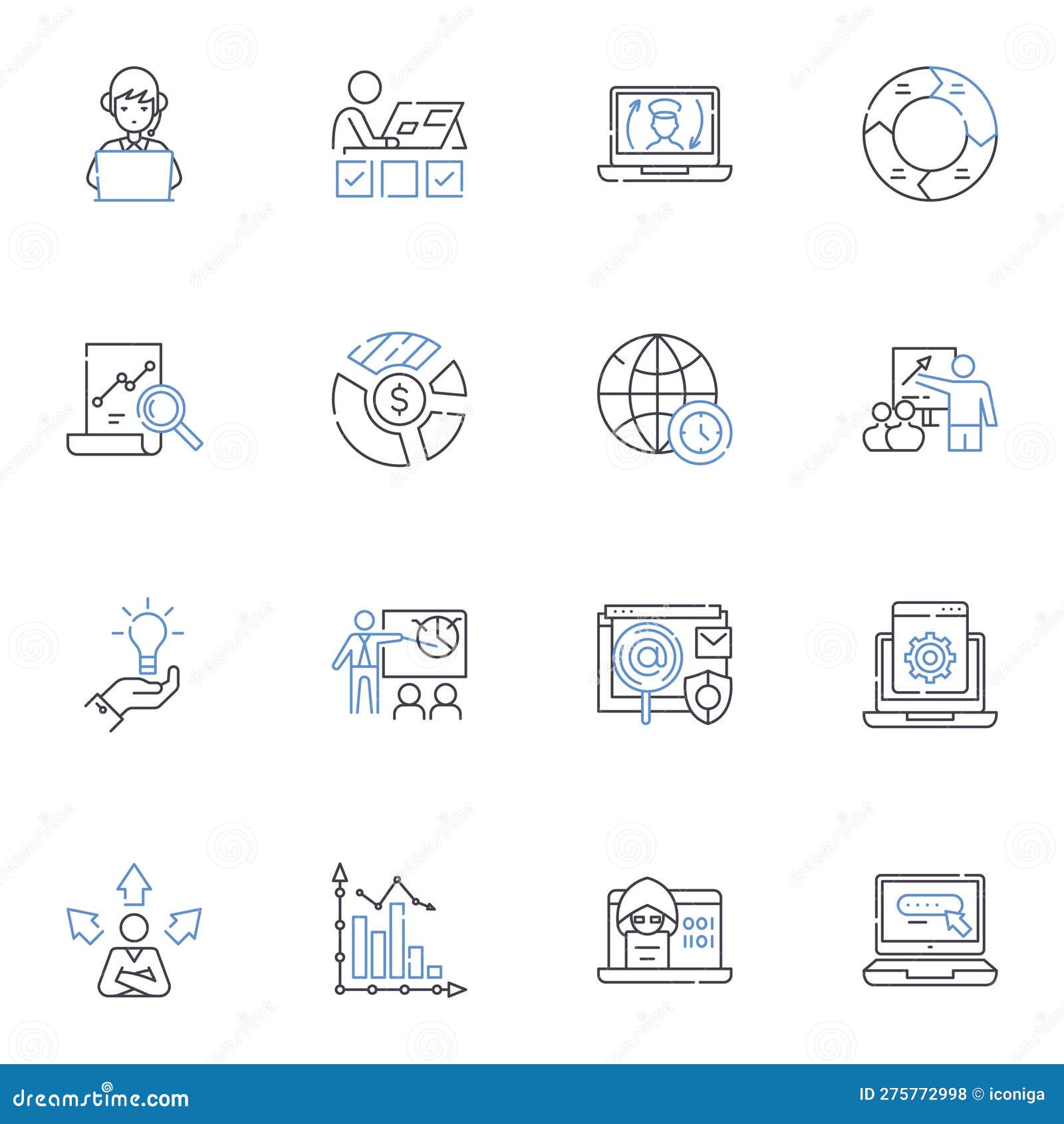 Technical Support Line Icons Collection. Troubleshooting, Diagnostics ...