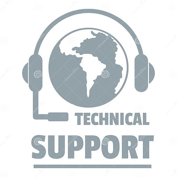 Technical Support Logo, Simple Gray Style Stock Vector - Illustration ...