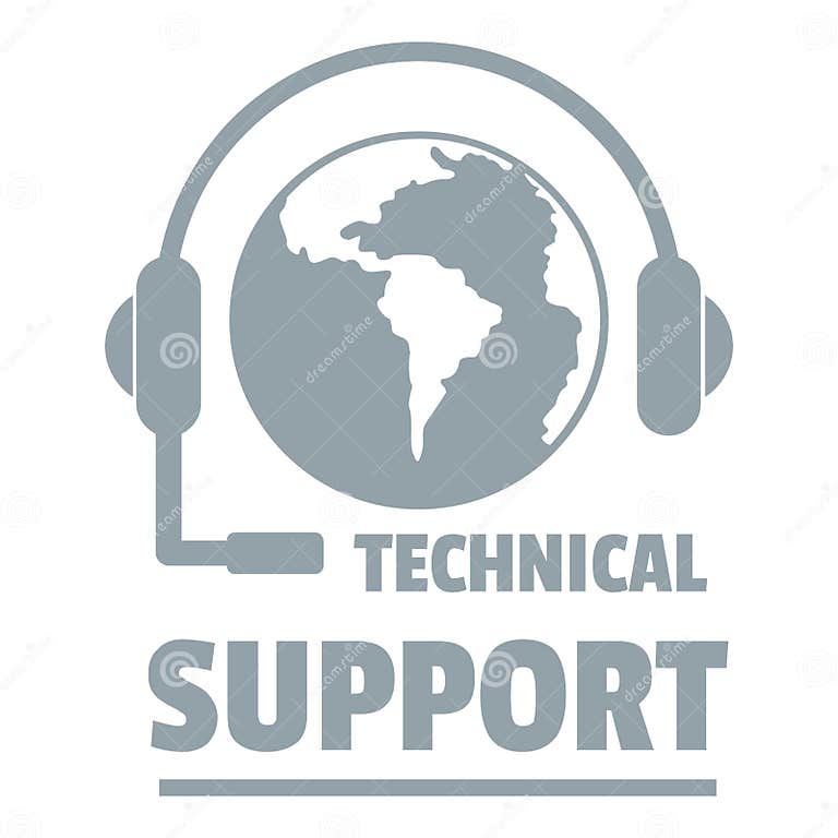 Technical Support Logo, Simple Gray Style Stock Vector - Illustration ...
