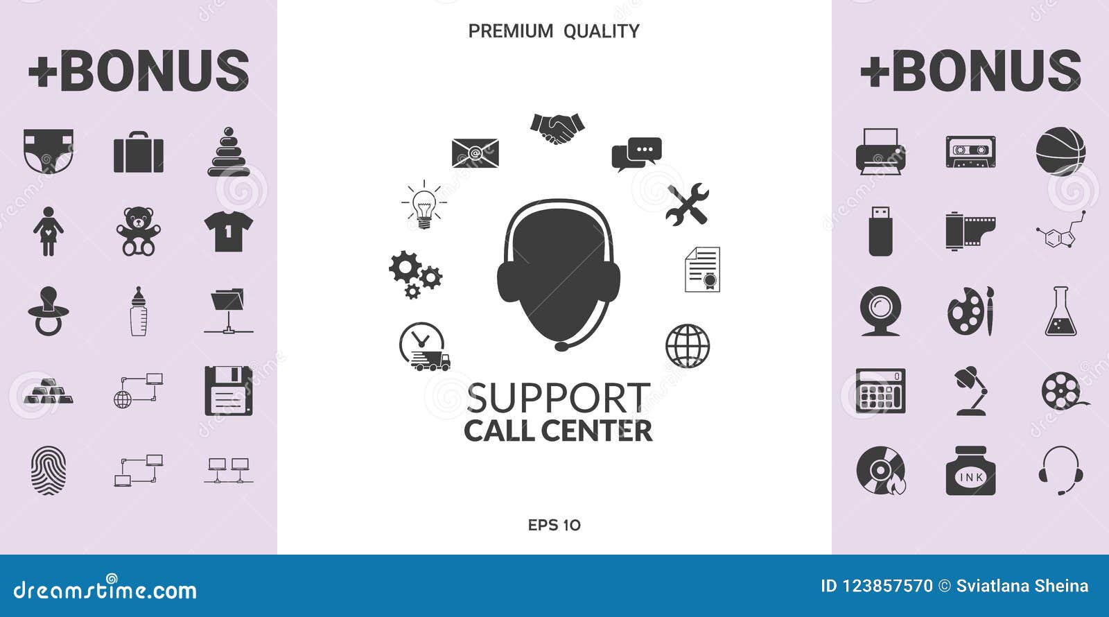 Technical Support Operator Flat Icon. - Graphic Elements for Your ...