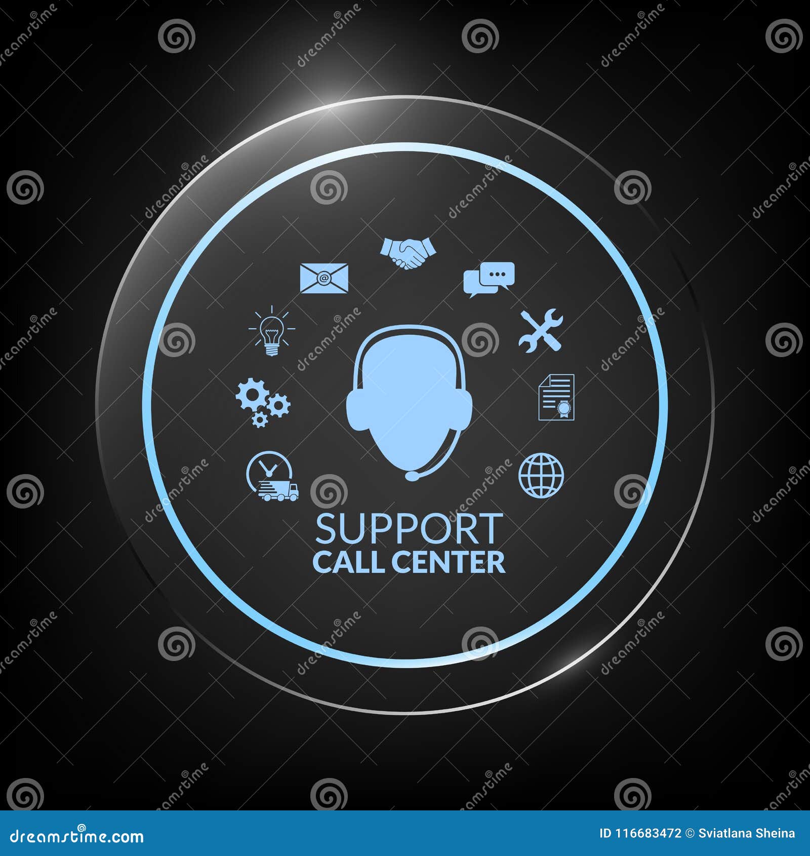 Technical Support Operator Flat Icon. Stock Vector - Illustration of ...