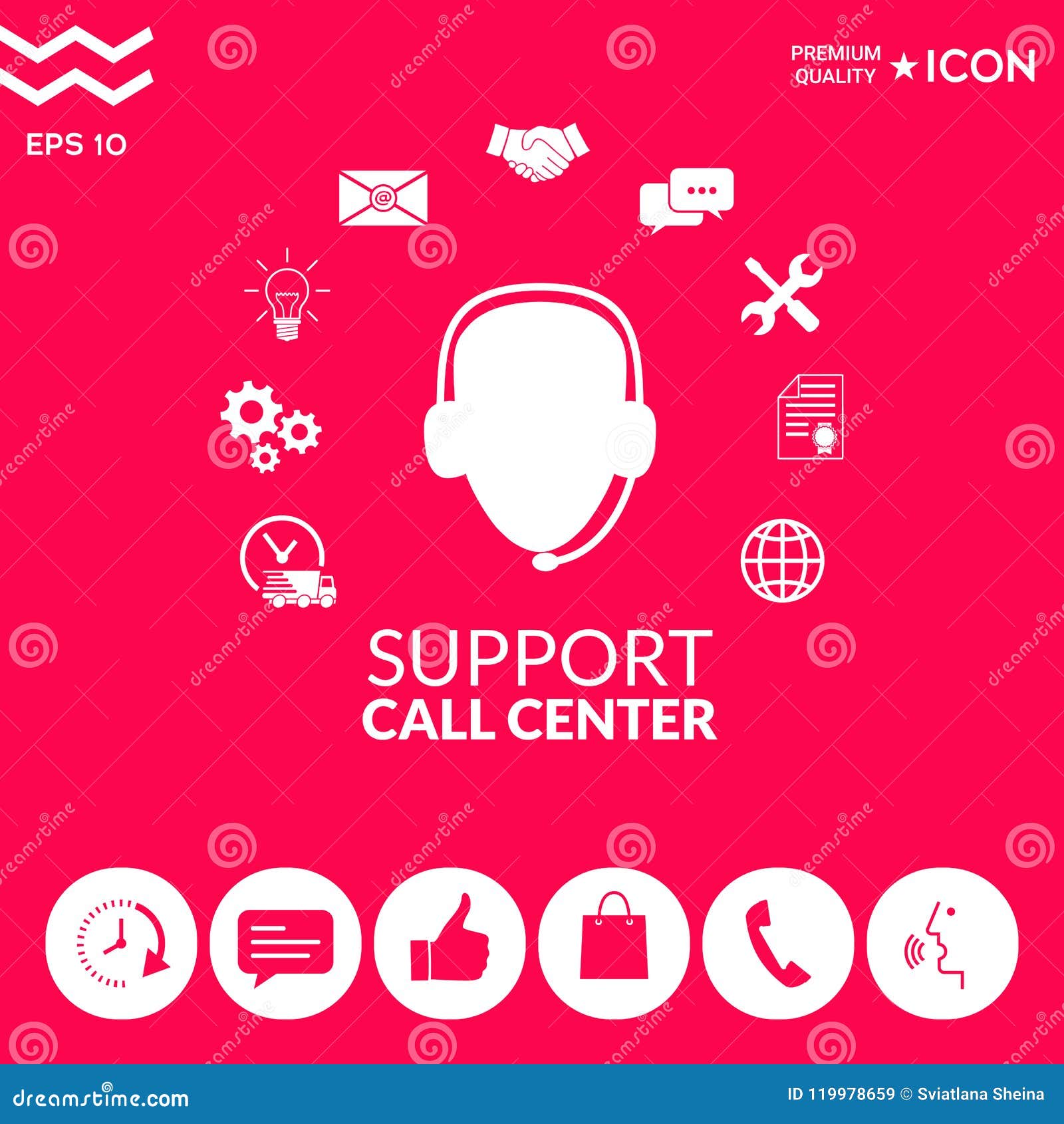 Technical Support Operator Flat Icon. Stock Vector - Illustration of ...