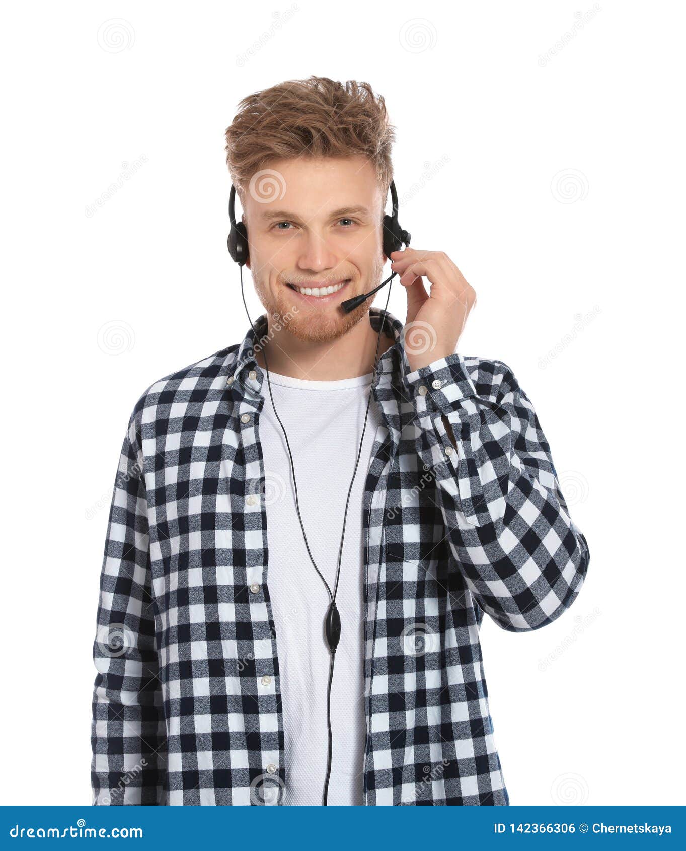 Technical Support Operator with Headset Stock Photo - Image of ...